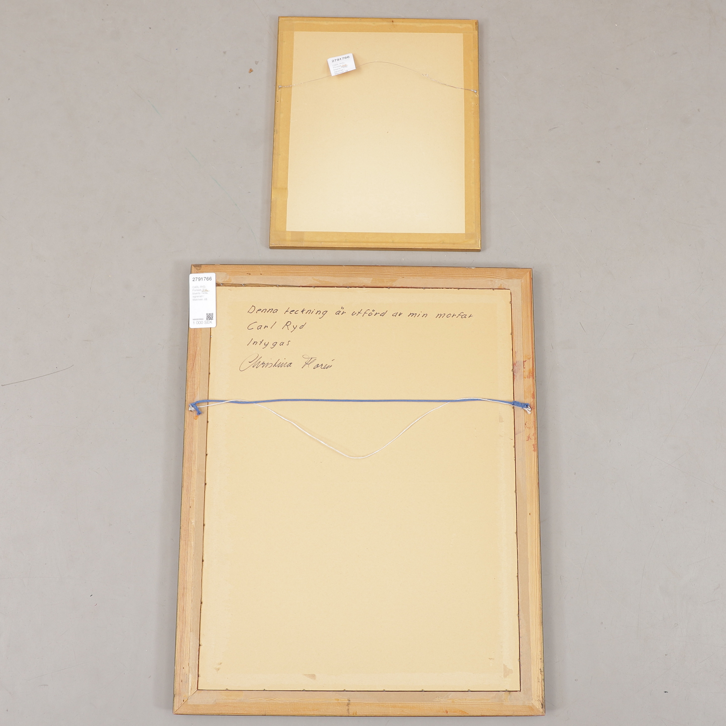 Bilder för 2791766. CARL RYD. Porträtt, 2 st, blyerts / krita, signerad ...