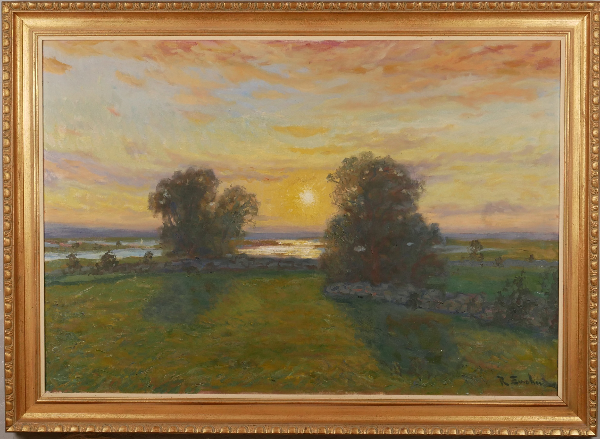 Images for 2804256. RAGNAR SWAHN. Landscape with sunset, oil on canvas ...