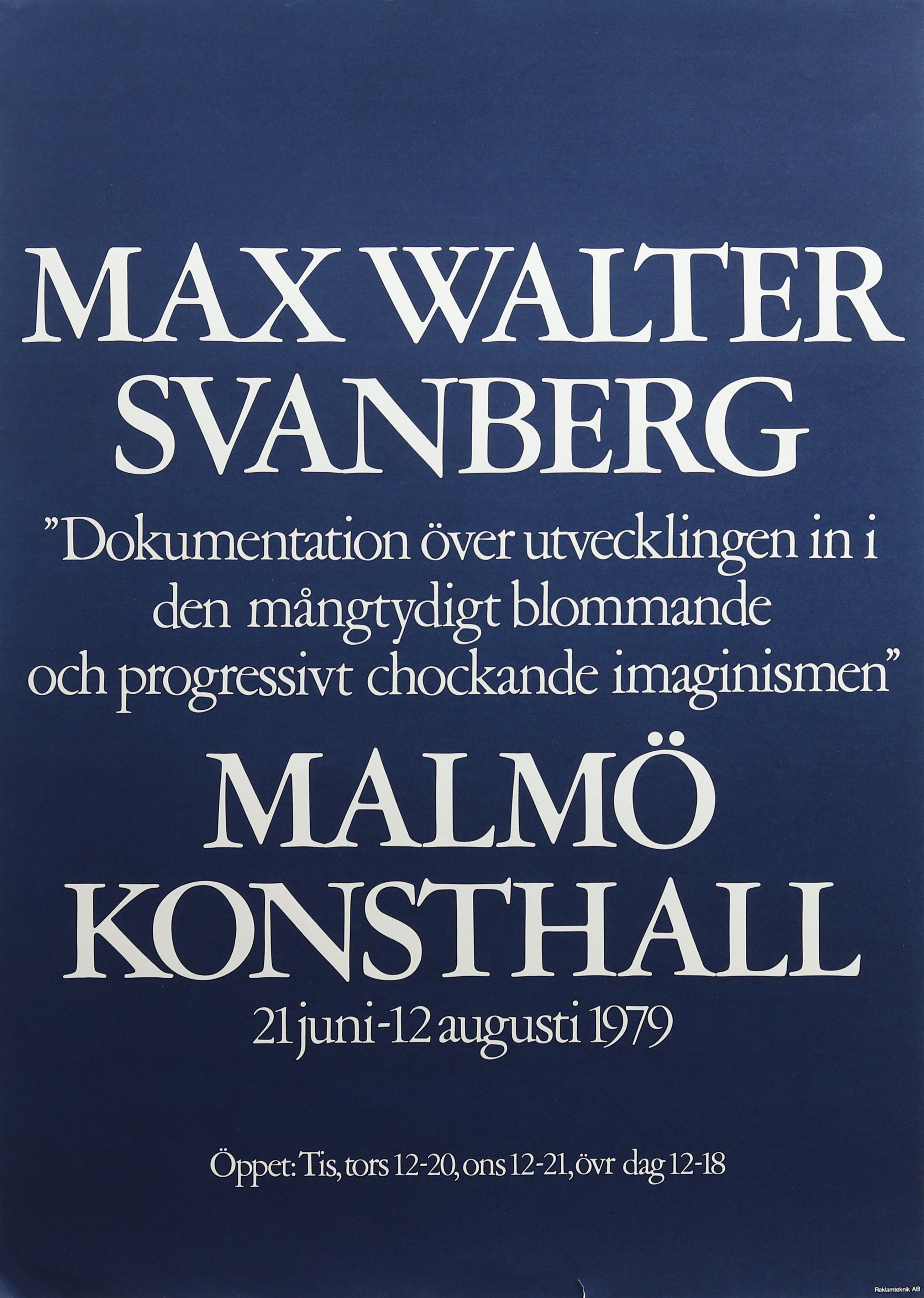 Images for 2807483. EXHIBITION POSTER, Max Walter Svanberg, 1979, Malmö ...