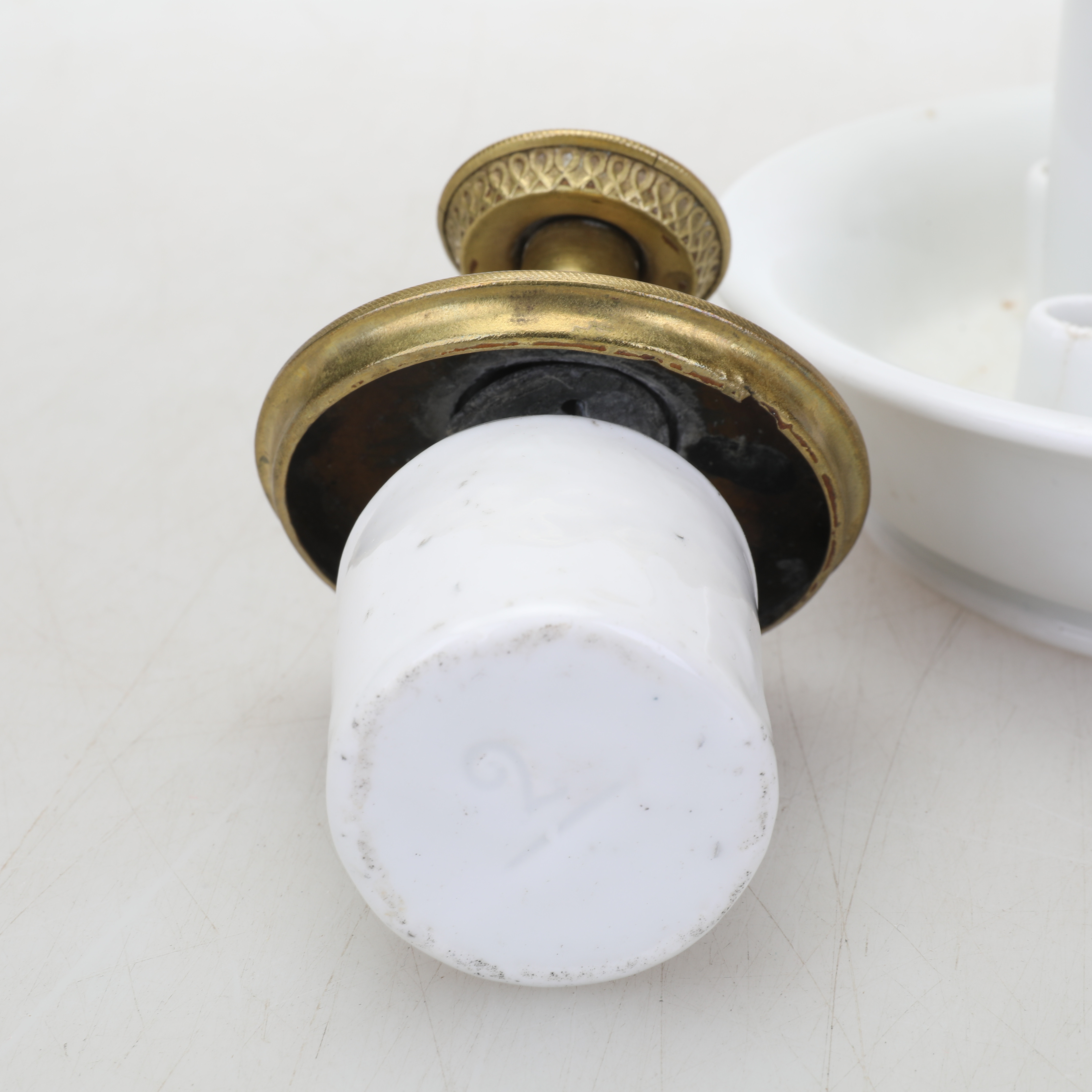 Images for 2807957. INKHORN, porcelain, brass, Petit encrier à pompe ...