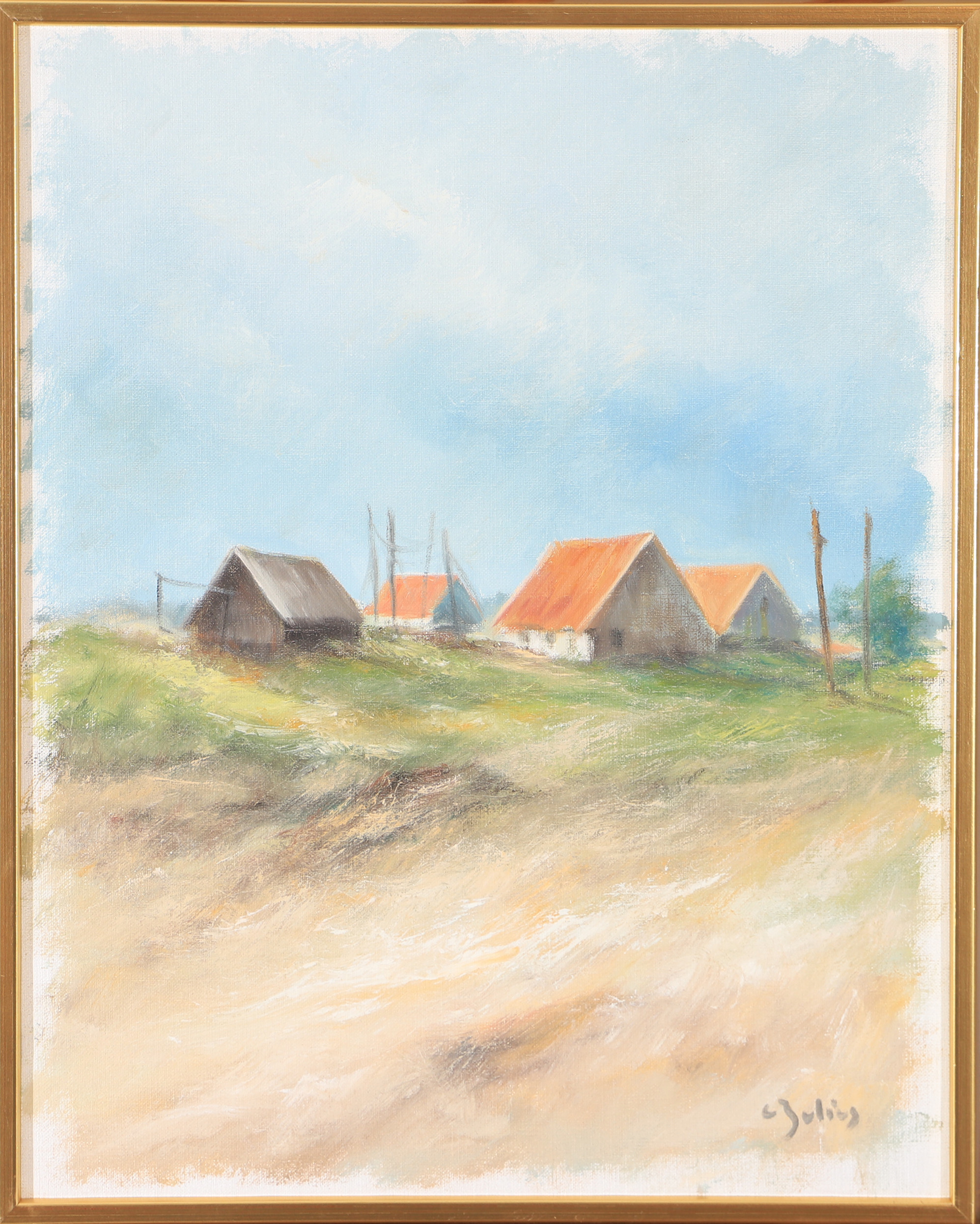 Images for 2809265. CARL JULIUS. Coastal scene with houses, oil on ...