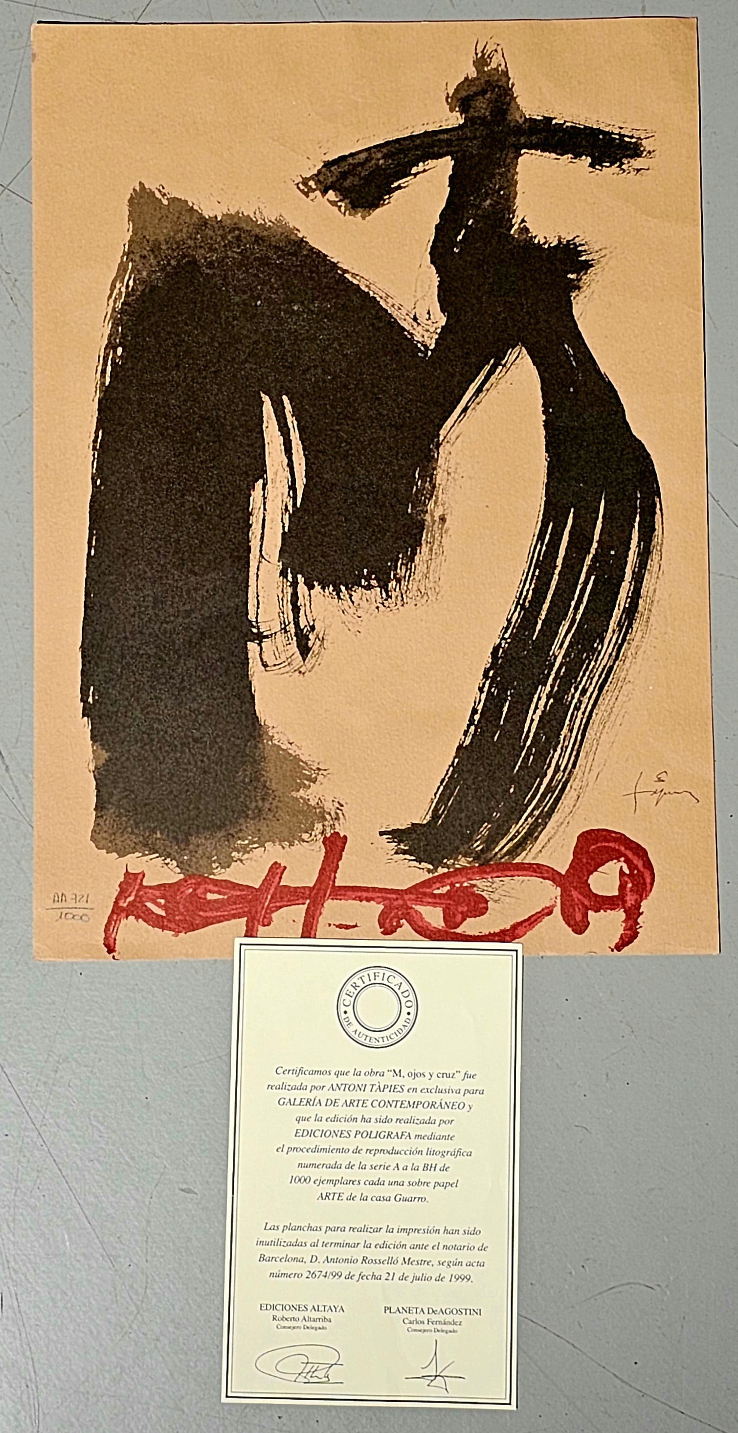 Images for 2816150. ANTONI TÀPIES. Replica. "M, EYES AND CROSS ...