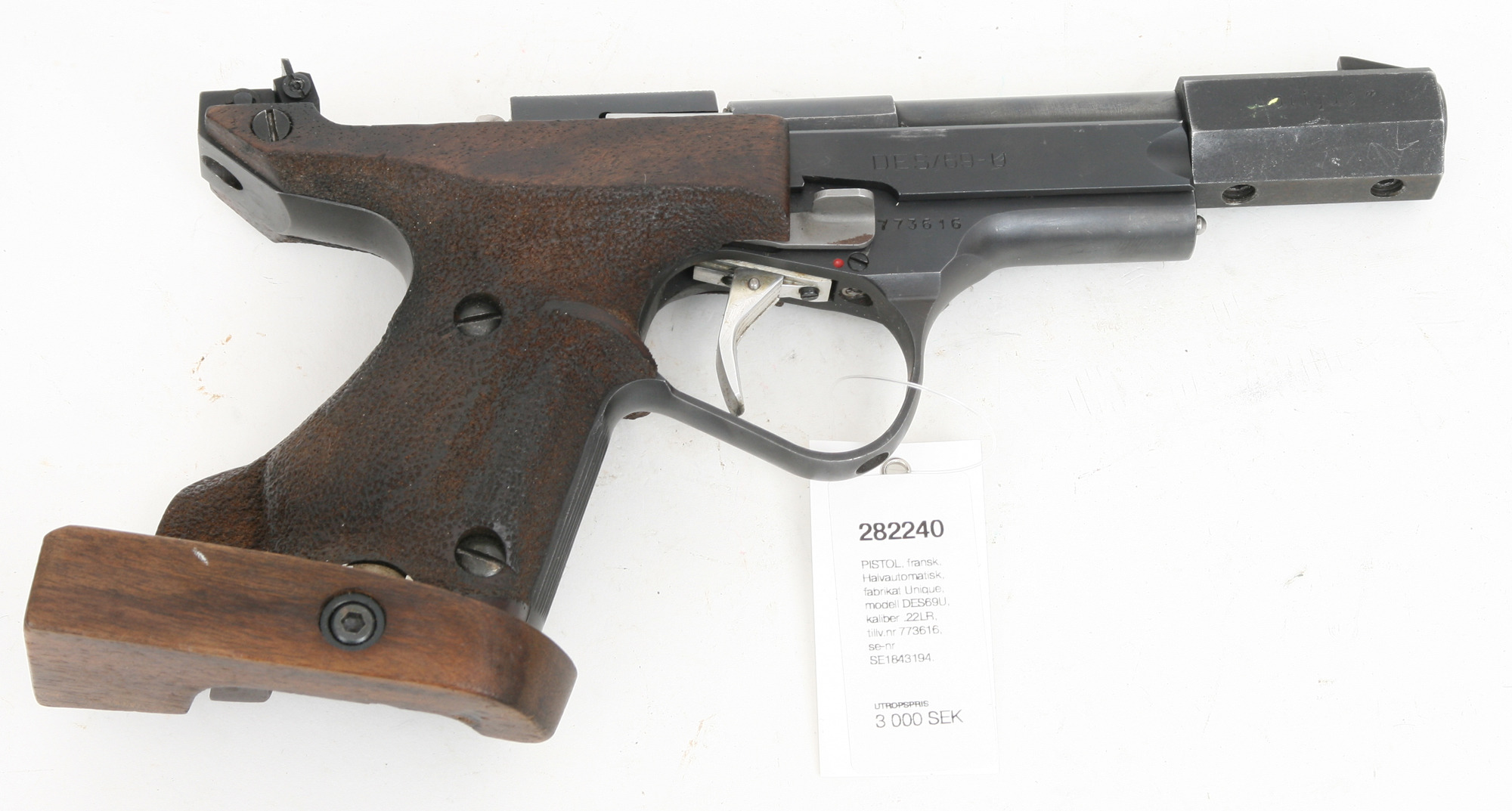 (322) PISTOL, French, Semi-automatic, made Unique, model DES69U ...