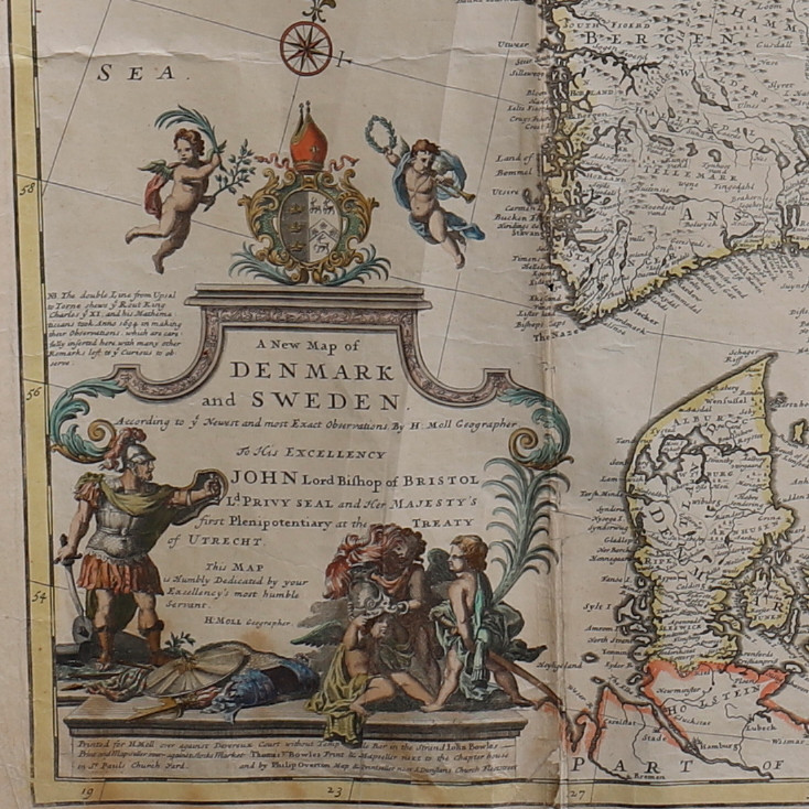 Bilder för 2834767. ANTIK KARTA. A NEW MAP OF DENMARK AND SWEDEN CA ...