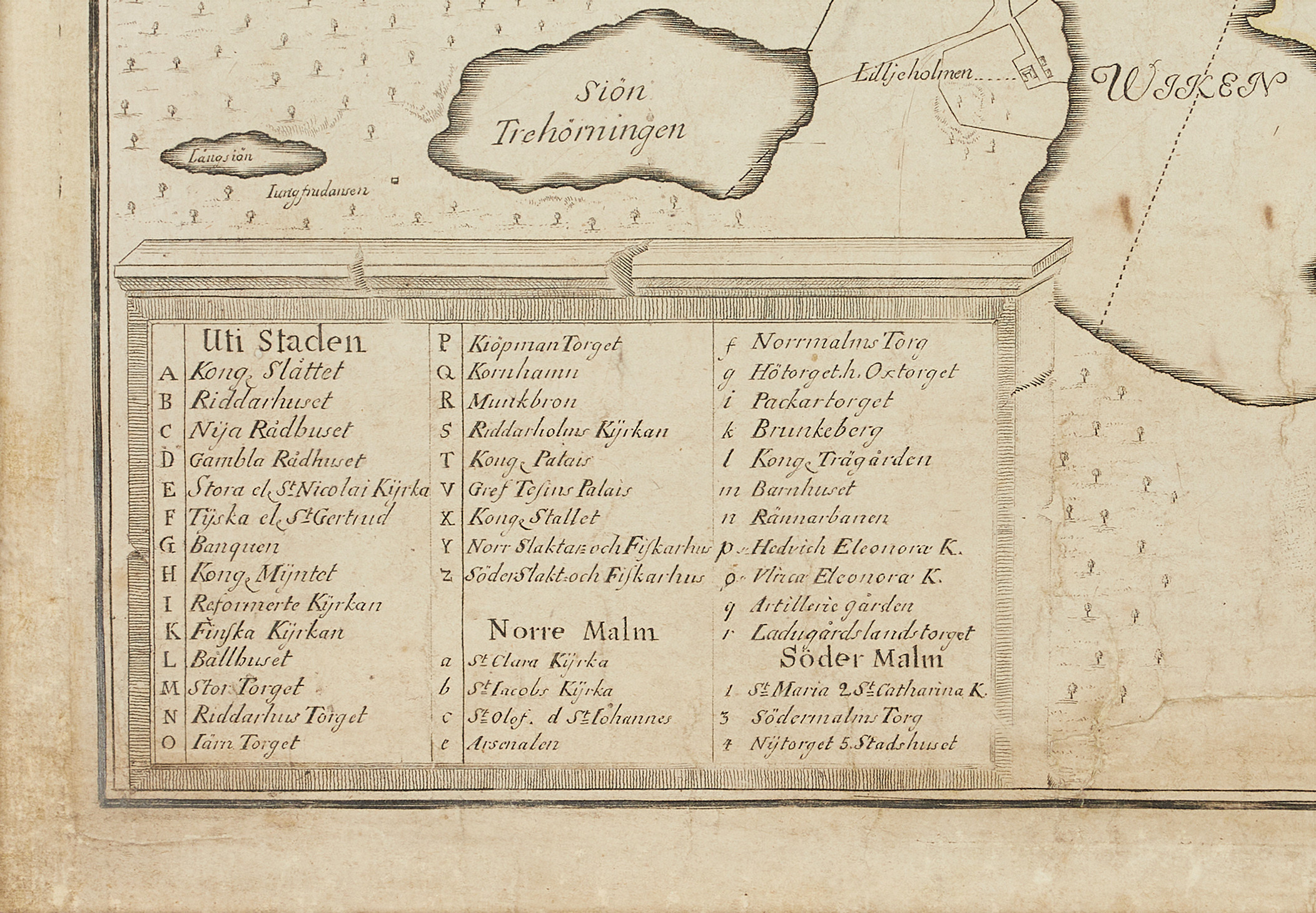 Bilder för 2837571. STOCKHOLMSKARTA, "Charta öfwer Stockholm med des malmar och förstäder ...