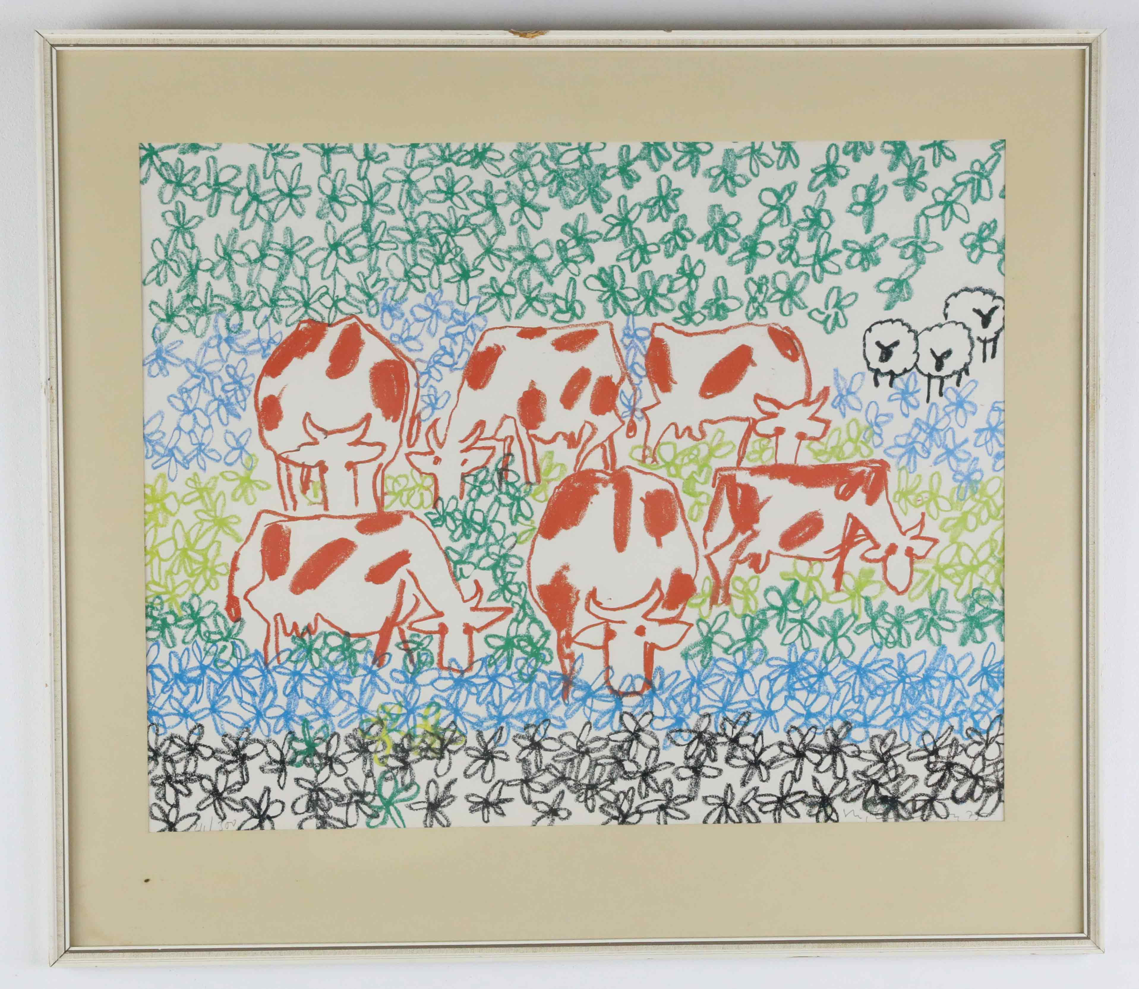 Images for 2841871. STIG CLAESSON. color lithograph, Cows grazing in a ...