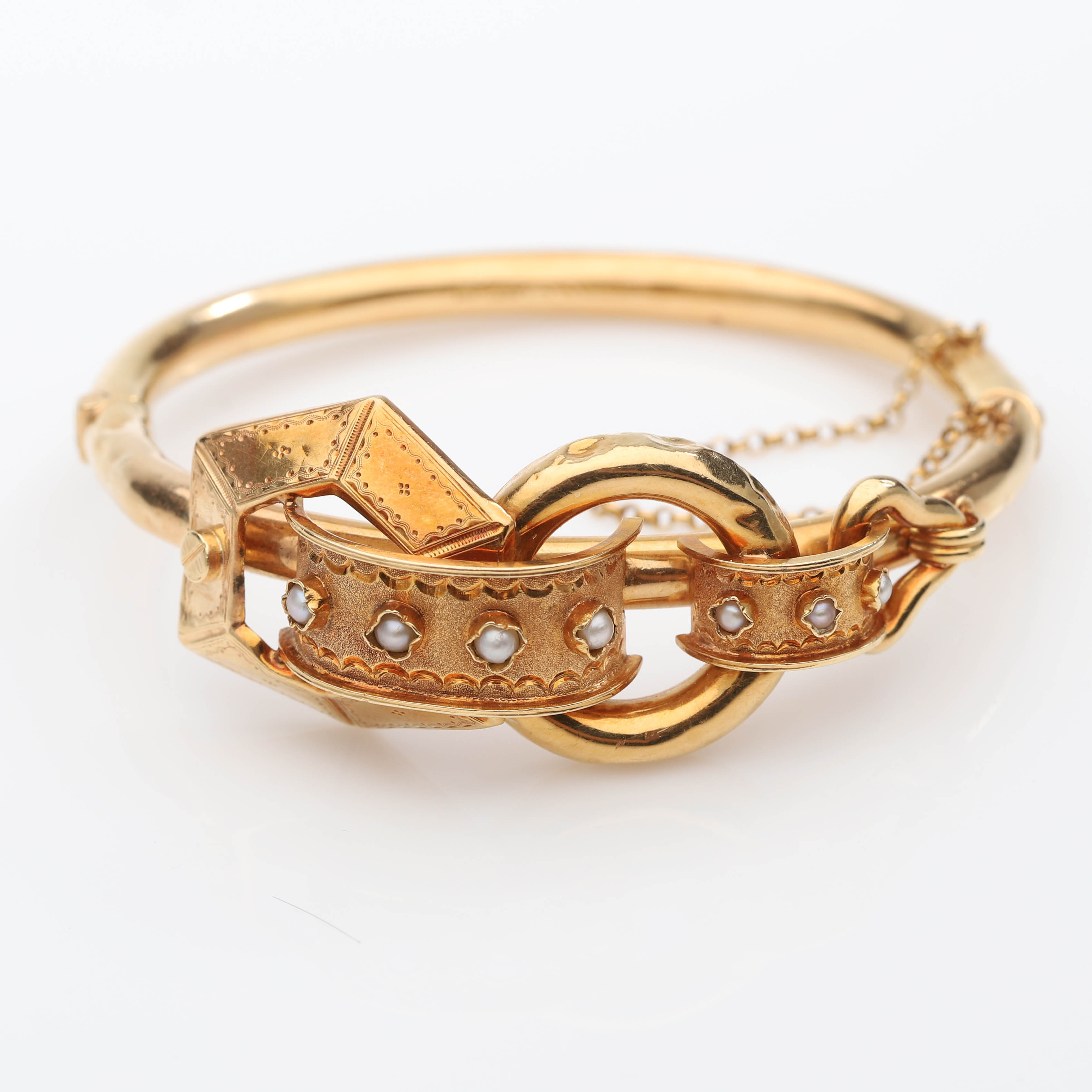 Images for 2848655. BRACELET, 18K gold, oriental beads, rigid, openable, G Dahlgren, 1910 ...