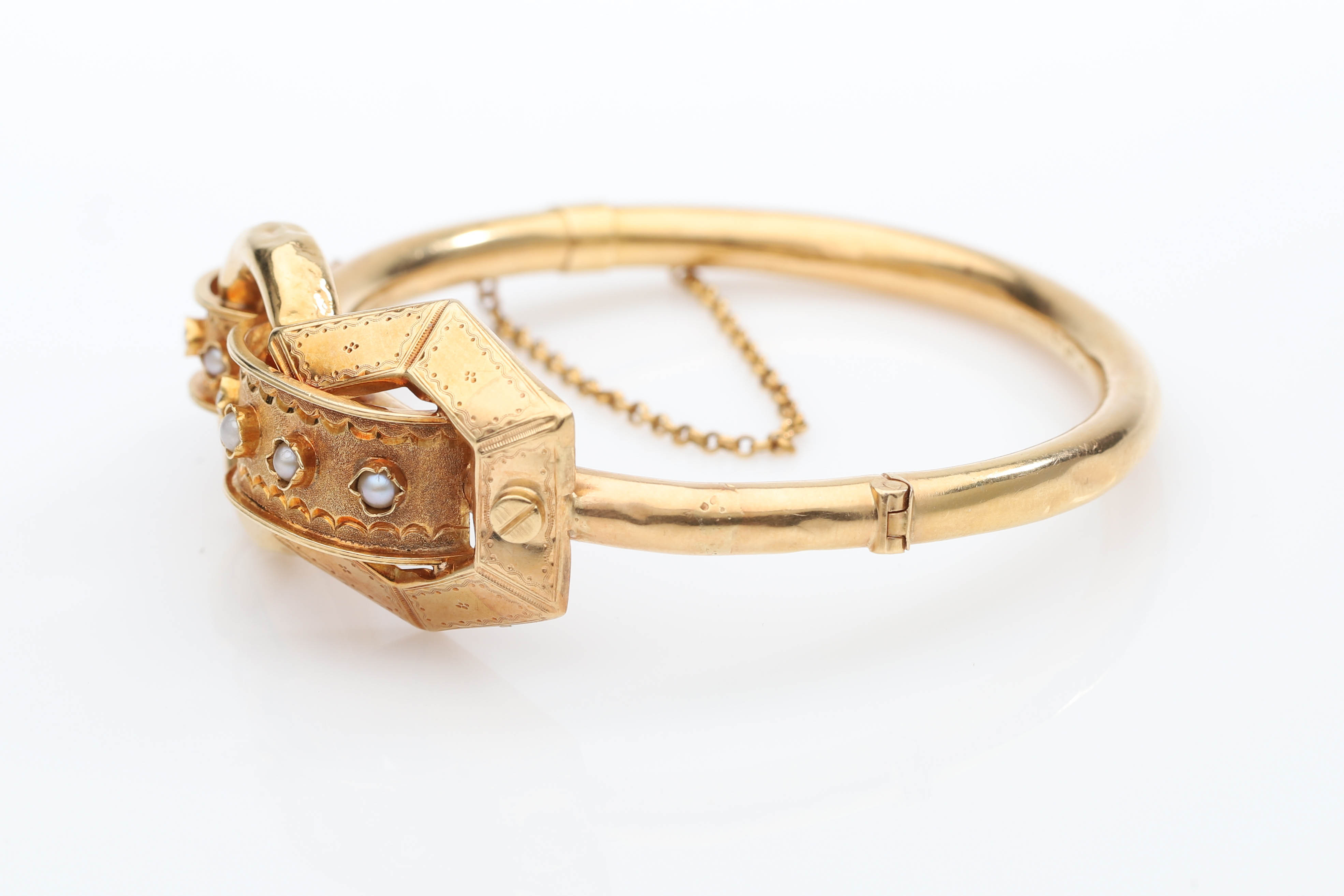 Images for 2848655. BRACELET, 18K gold, oriental beads, rigid, openable, G Dahlgren, 1910 ...