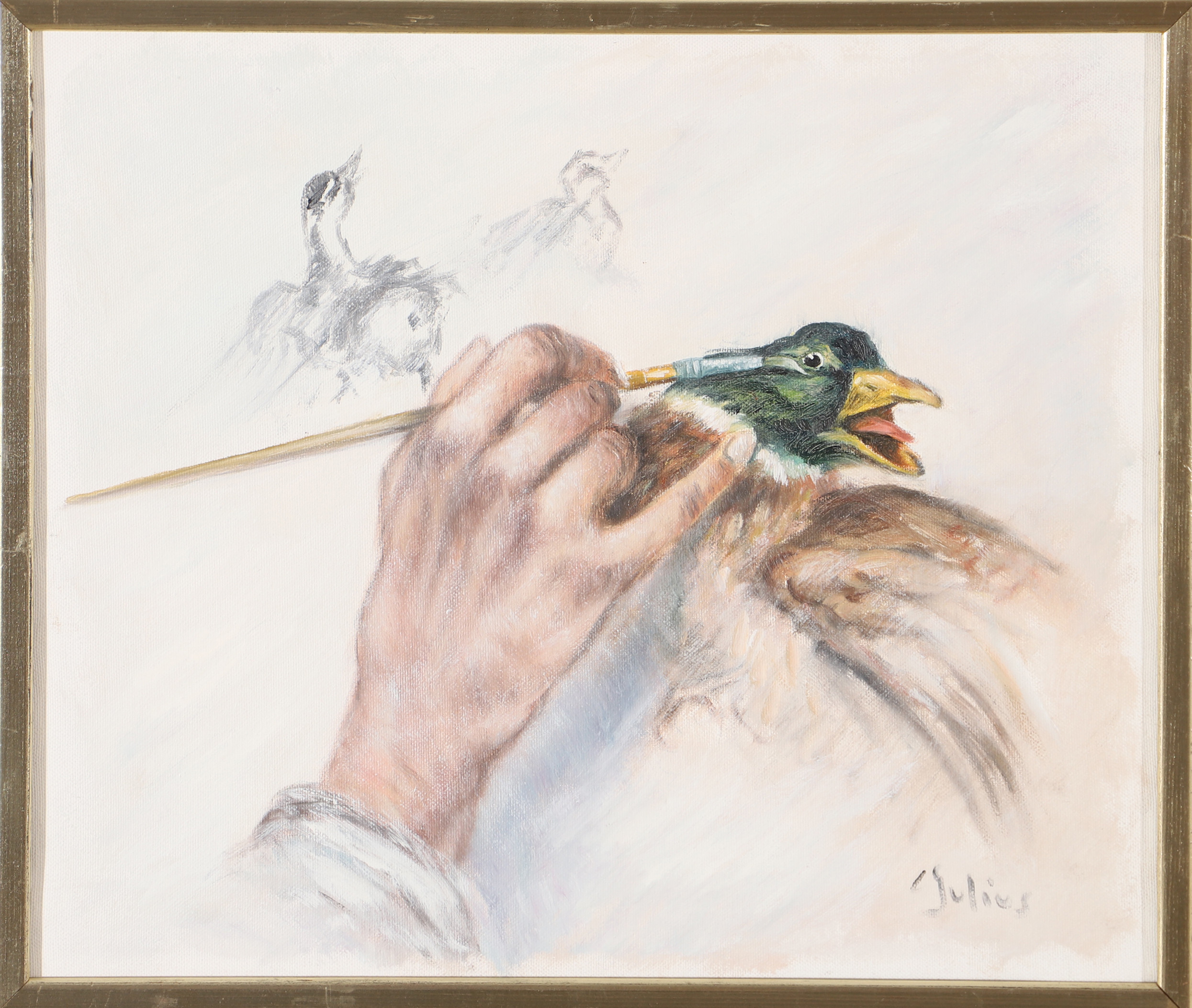 Images for 2852380. CARL JULIUS. The artist's hand, oil on canvas ...