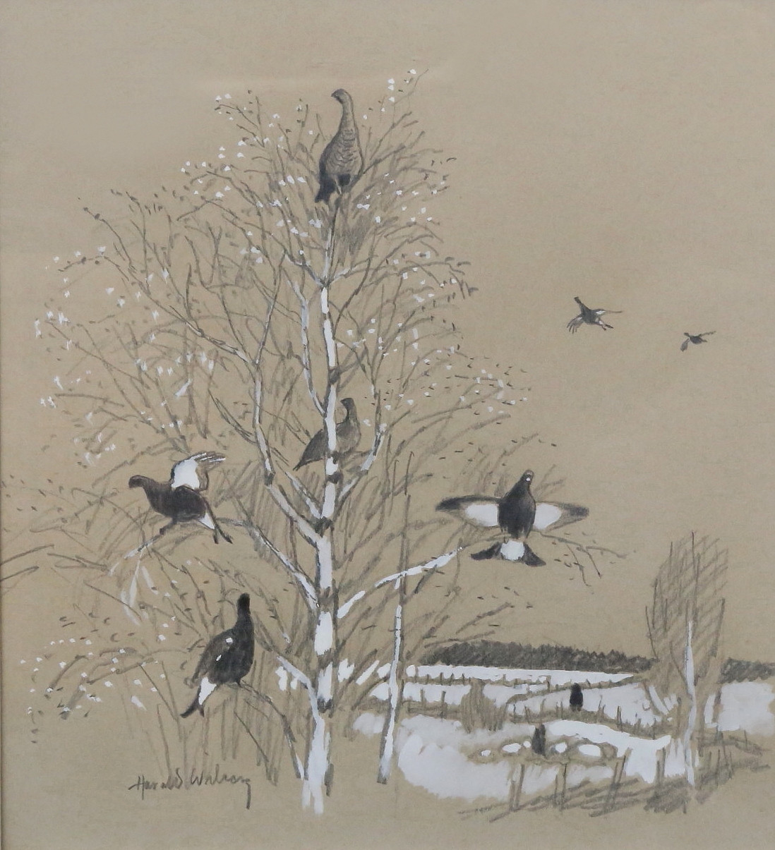Images for 2856202. HARALD WIBERG. Birds in birch. Mixed media, signed ...