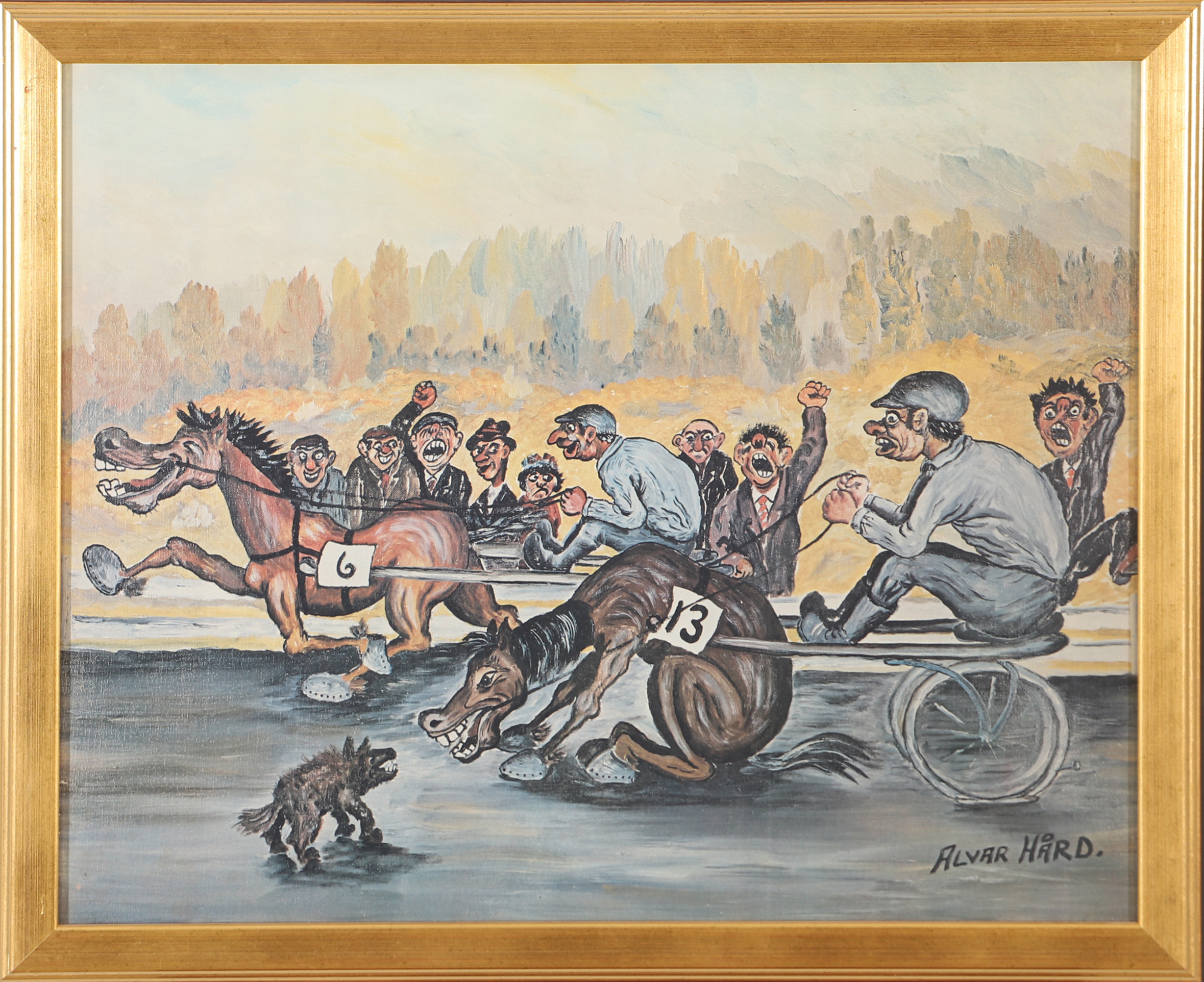 ALVAR HÅRD. Trav, inramat tryck. Konst - Grafik - Auctionet