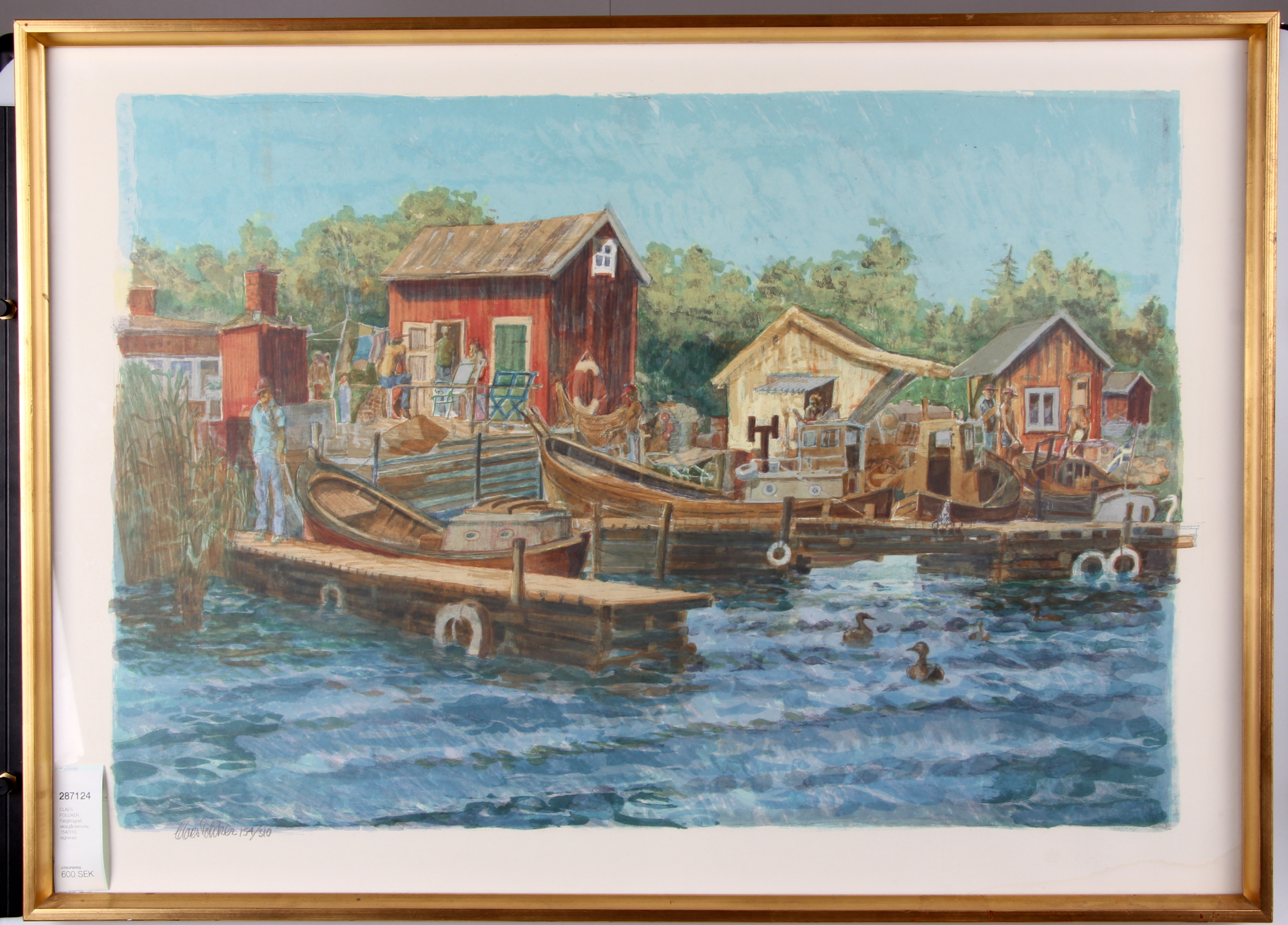 Images for 287124. CLAES FOLCKER. Color lithograph, archipelago motif ...