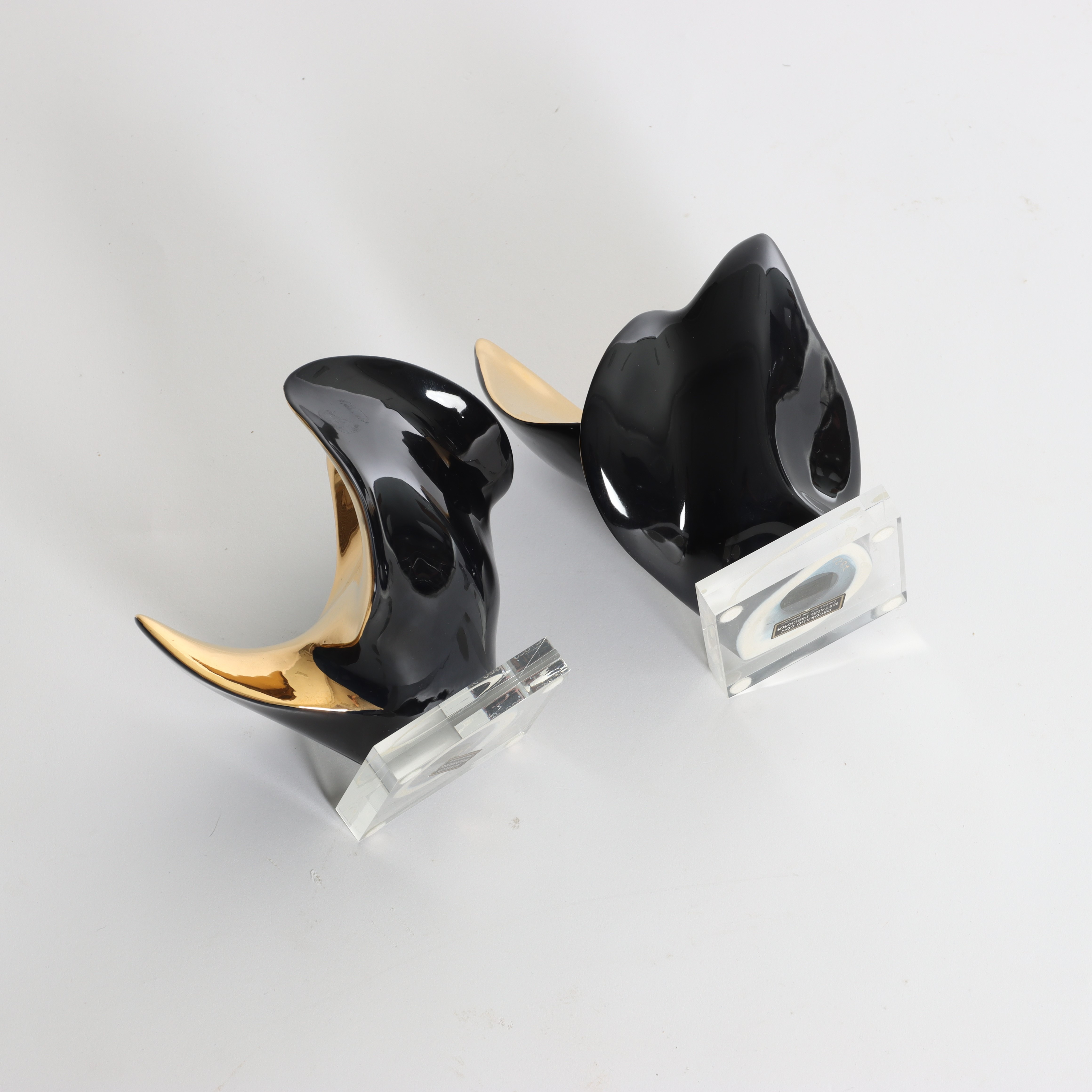 Images for 2885550. SCULPTURES, 2 pcs, porcelain with gold and platinum ...