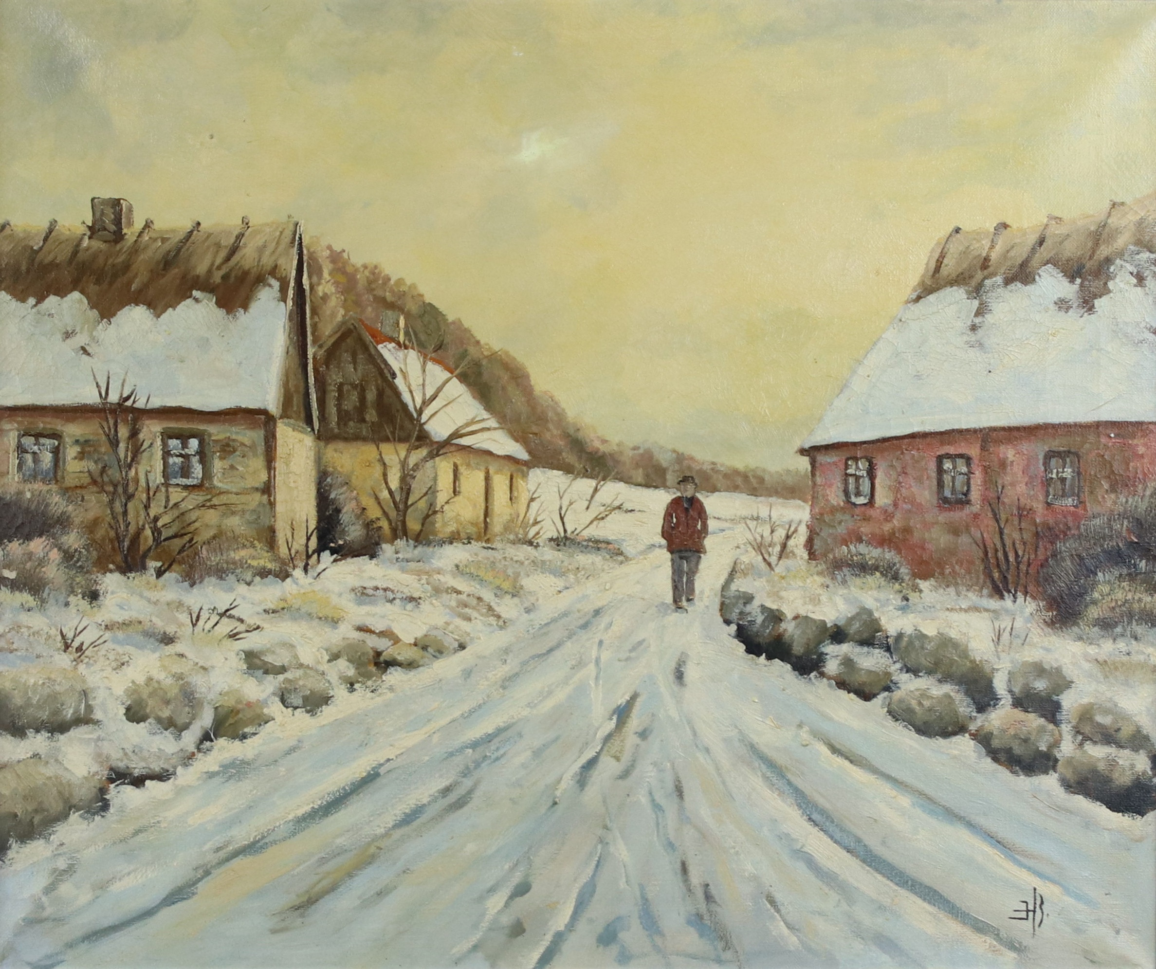 Images for 2886305. HENRIK BAGER. Oil on canvas, man on a rural walk ...