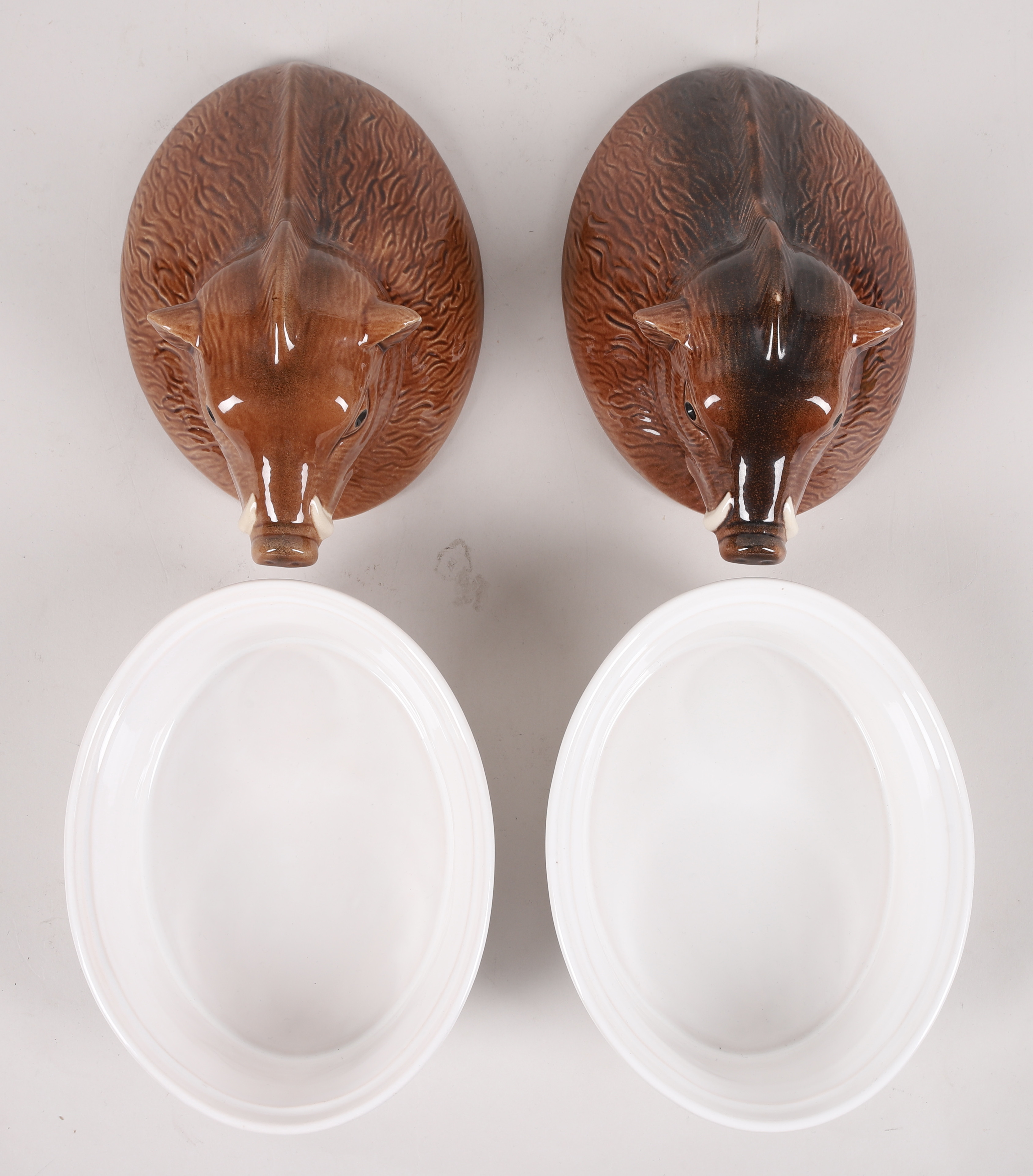 Images for 2893683. TERRINES, a pair, porcelain, shape of wild boar ...