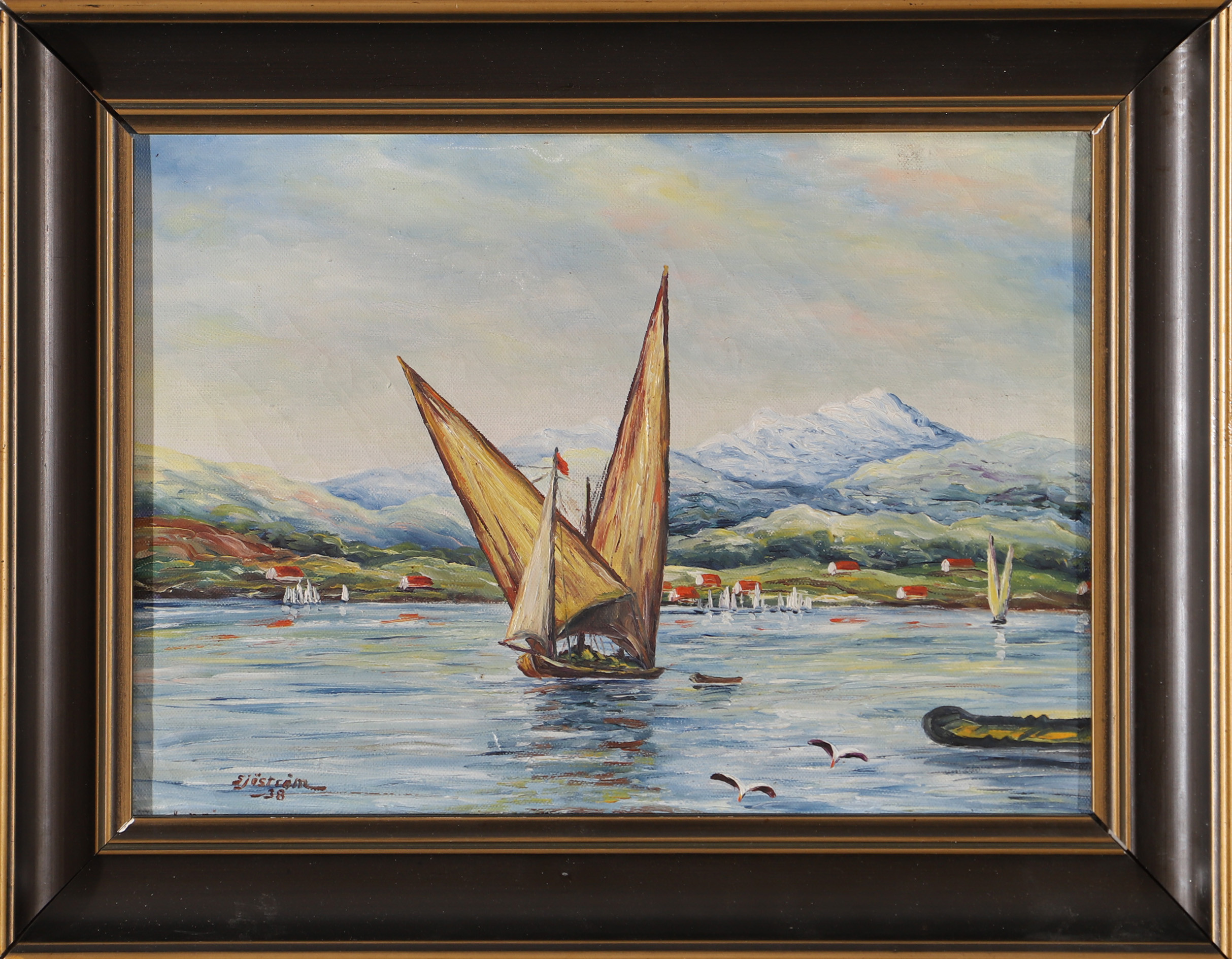 Images for 2920872. OIDENTIFIERAD KONSTNÄR. Landscape with boat, oil on ...