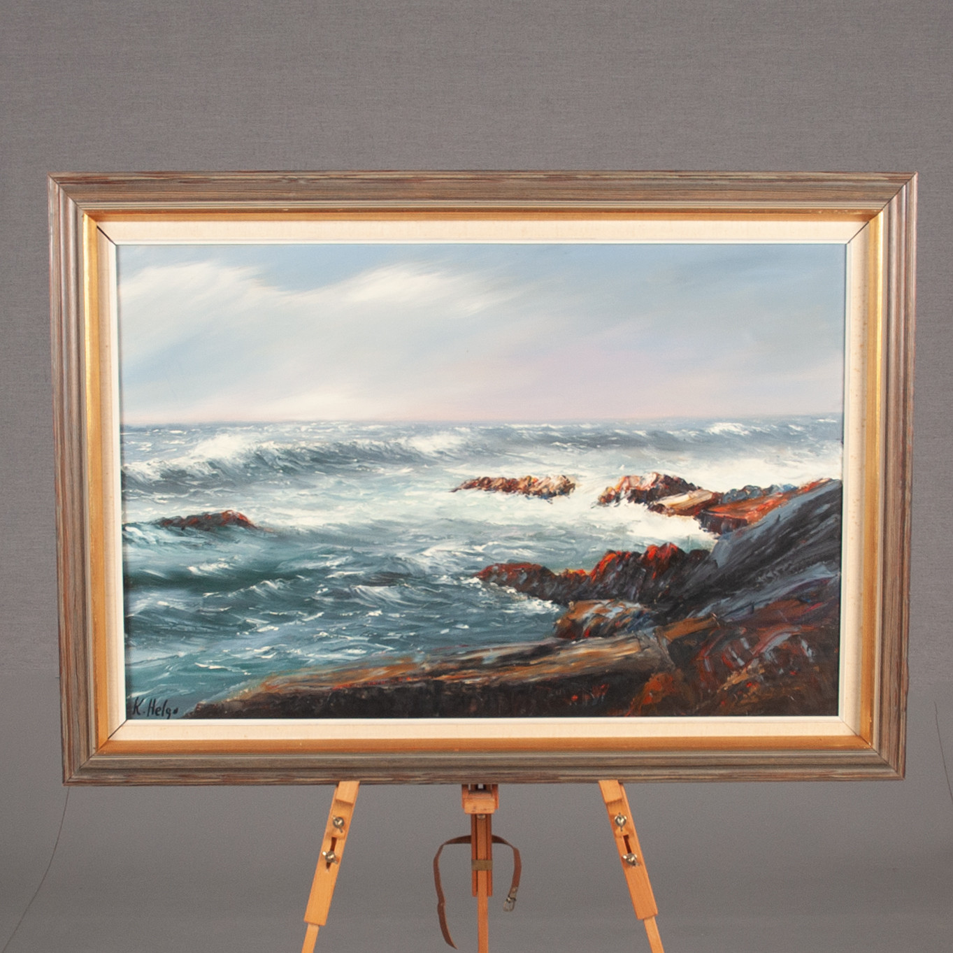 Images for 2945072. KARL HELGO. Oil on canvas. Sea motif. - Auctionet