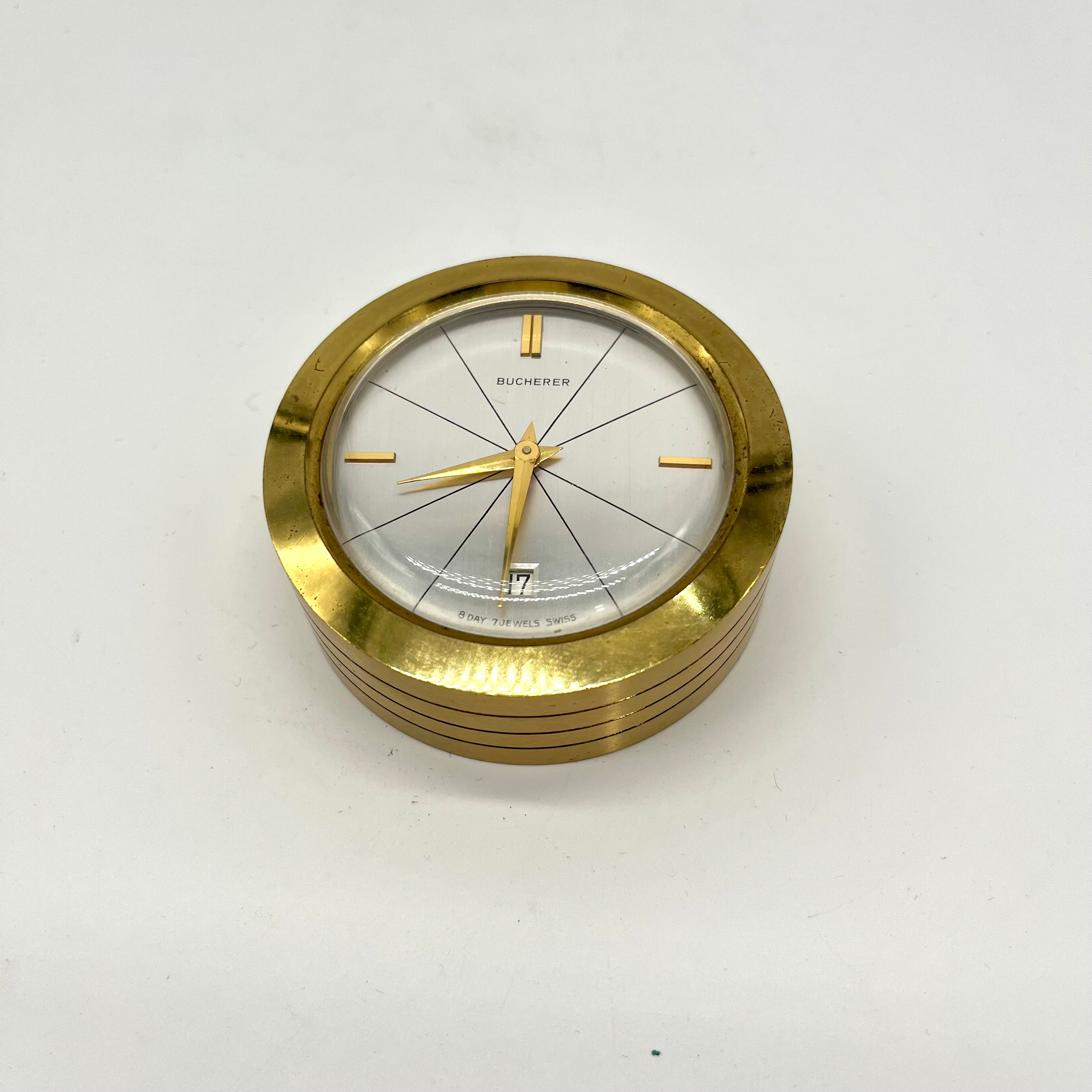 Images for 2954550. SWISS PRECISION: GOLDEN BUCHERER TABLE CLOCK WITH ...
