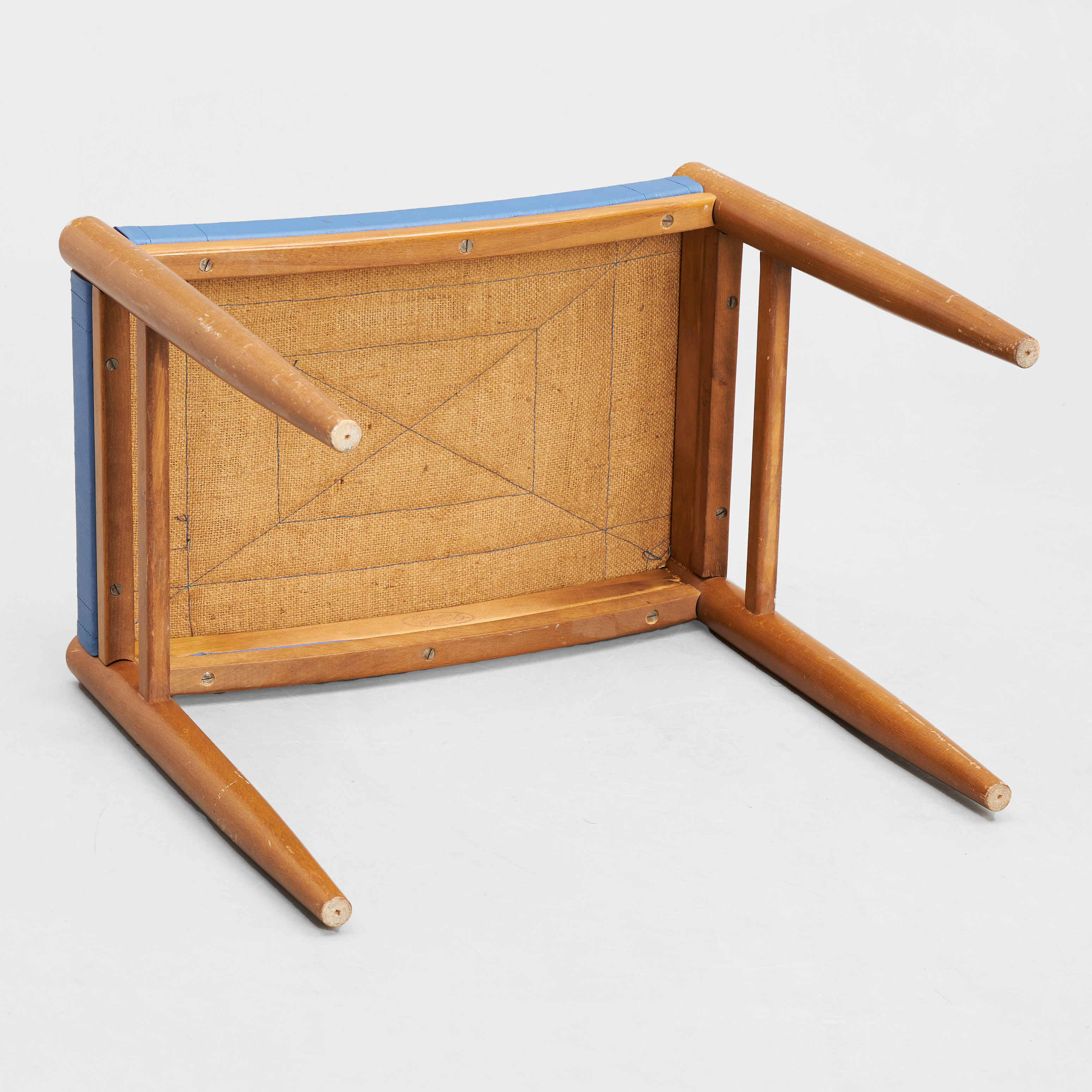 Images for 3011076. STOOL, Gemla, Blue seat with patterned seam. The ...