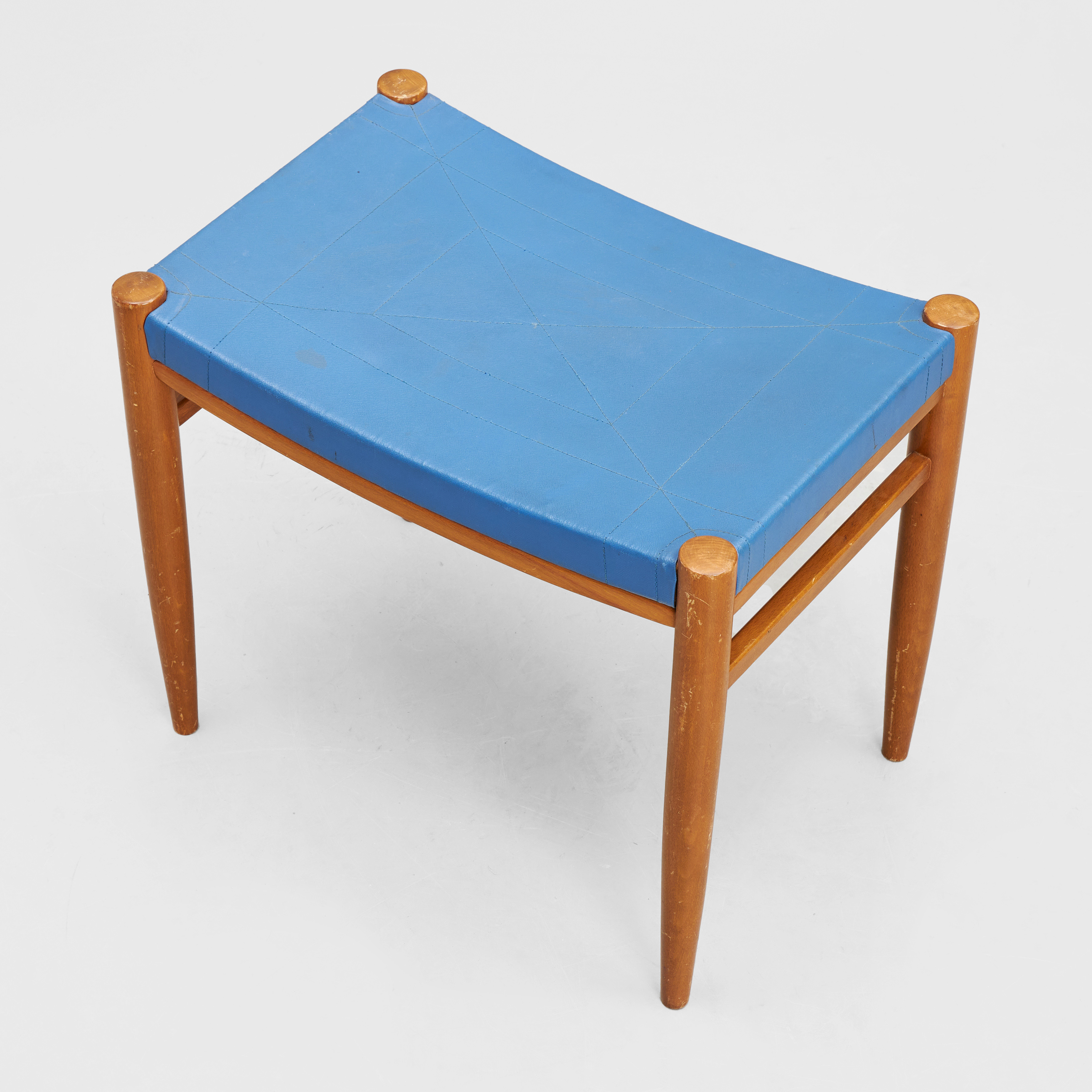 Images for 3011076. STOOL, Gemla, Blue seat with patterned seam. The ...