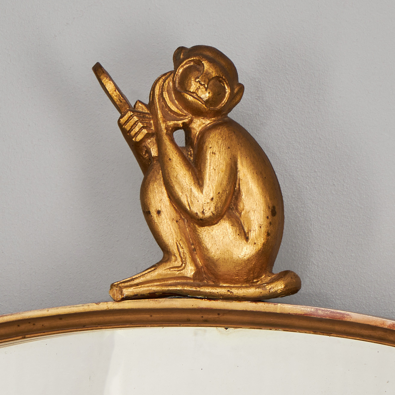 Images for 3013533. MIRROR, 1920s, gilt wood, carved monkey crest with ...