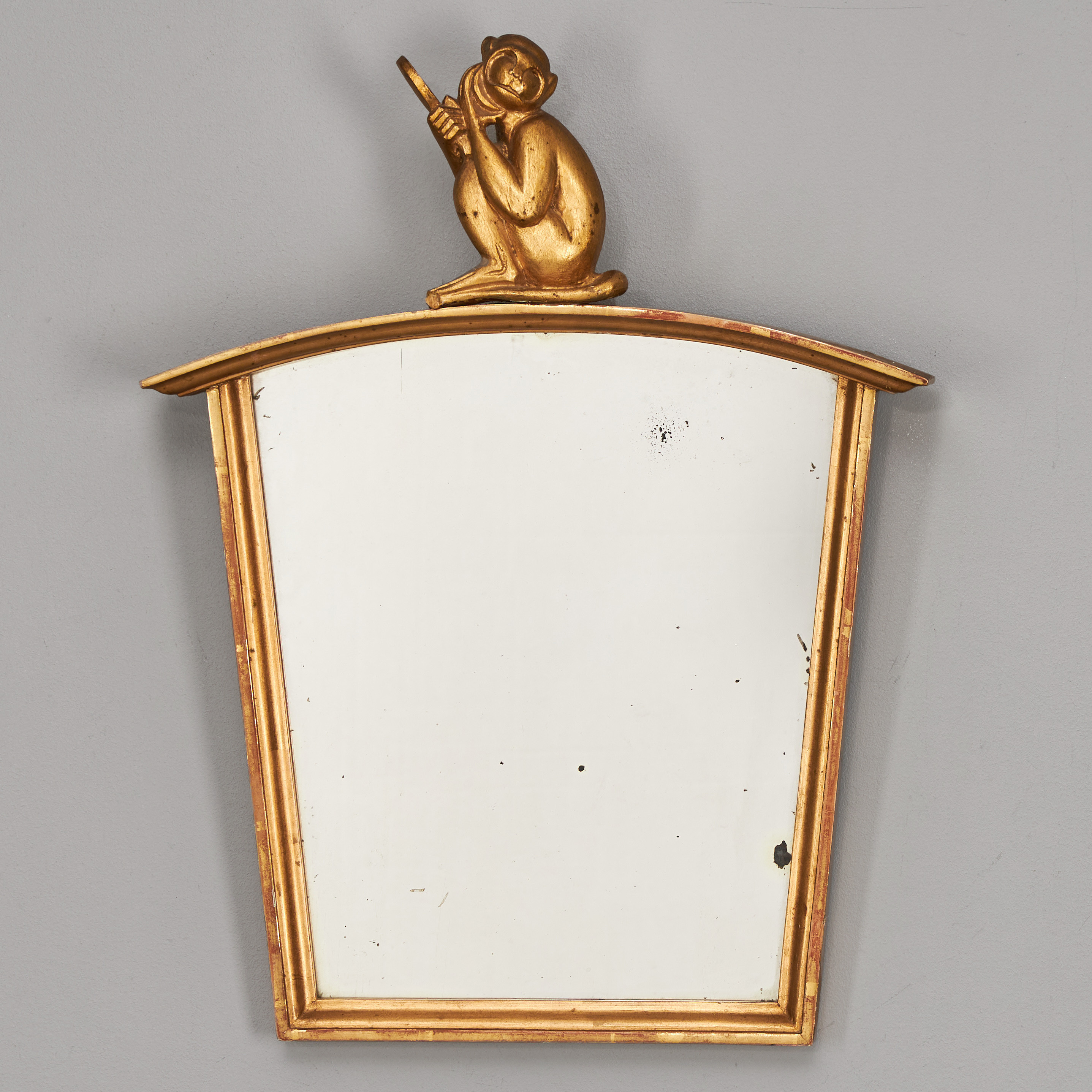 Images for 3013533. MIRROR, 1920s, gilt wood, carved monkey crest with ...