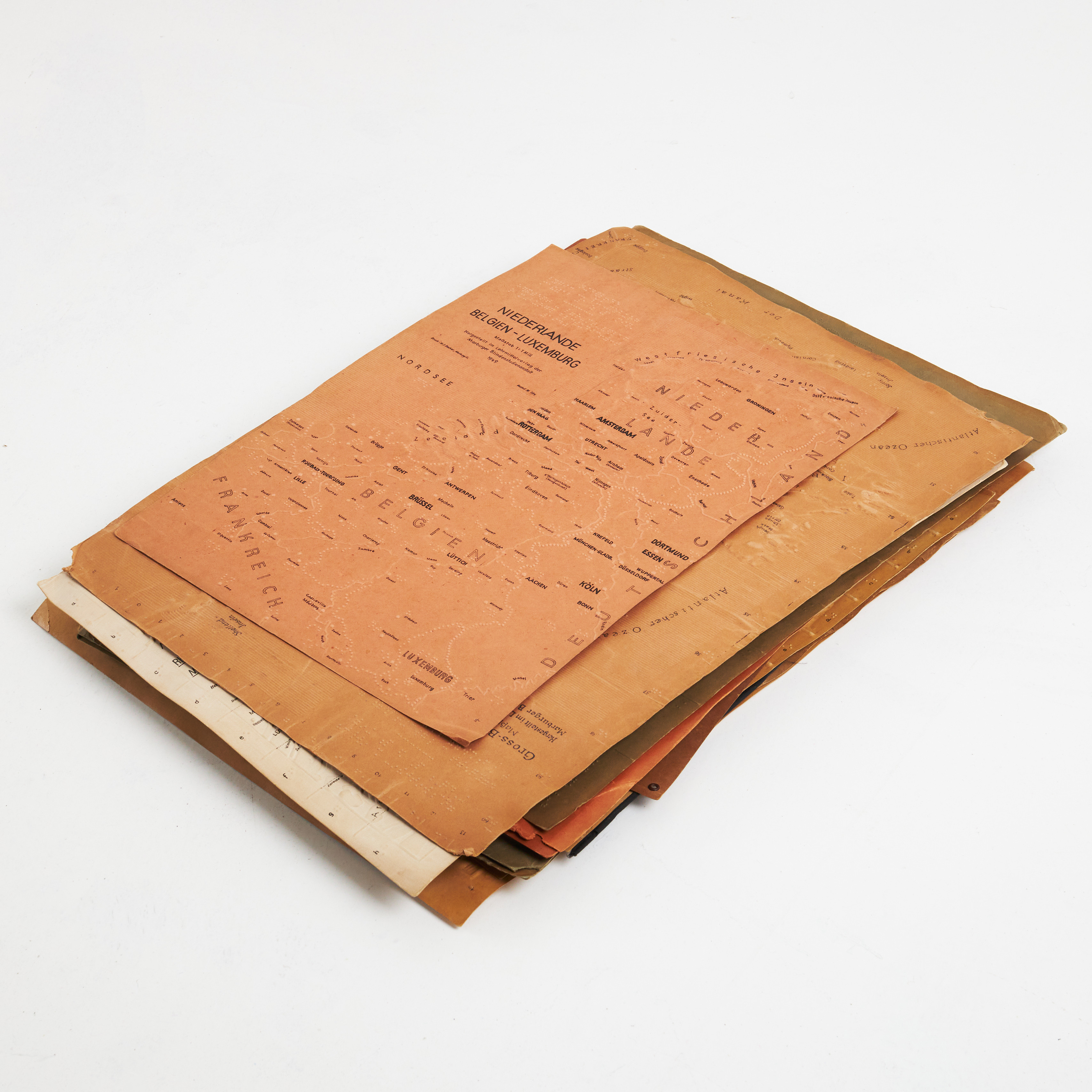 Images for 3024709. RARE COLLECTION OF 18 TACTILE MAPS FROM WORLD WAR ...