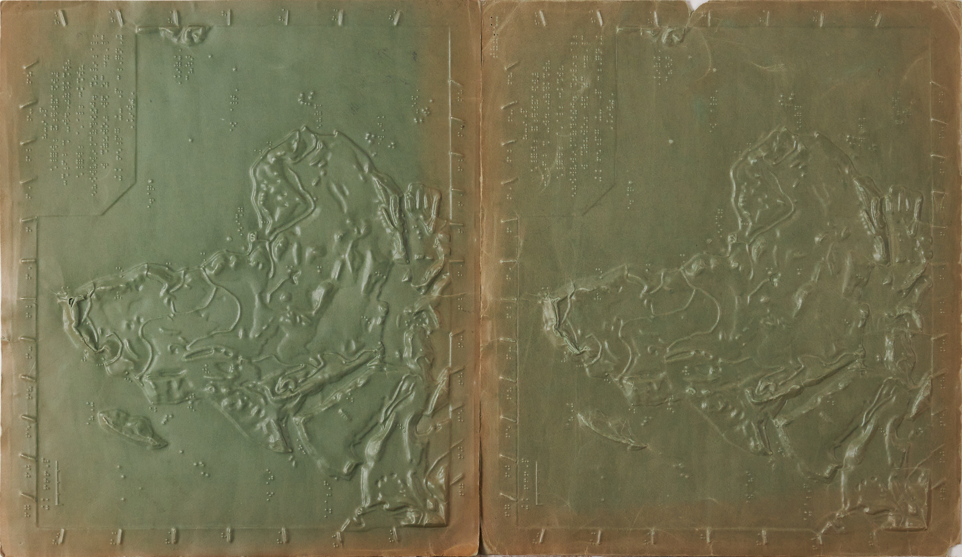 Images for 3024709. RARE COLLECTION OF 18 TACTILE MAPS FROM WORLD WAR ...