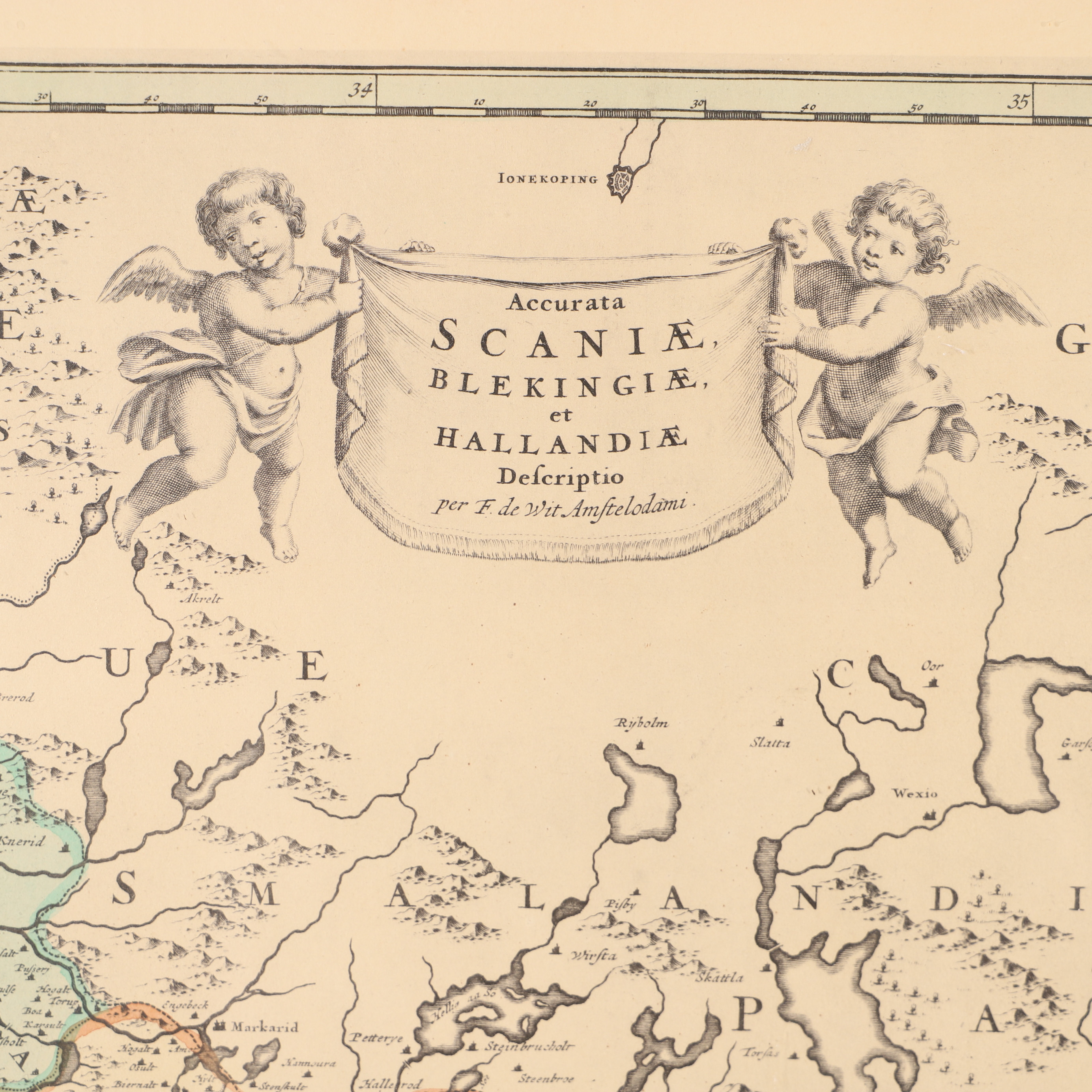 Images for 3037222. MAP, Skåne Halland and Blekinge, print after an ...