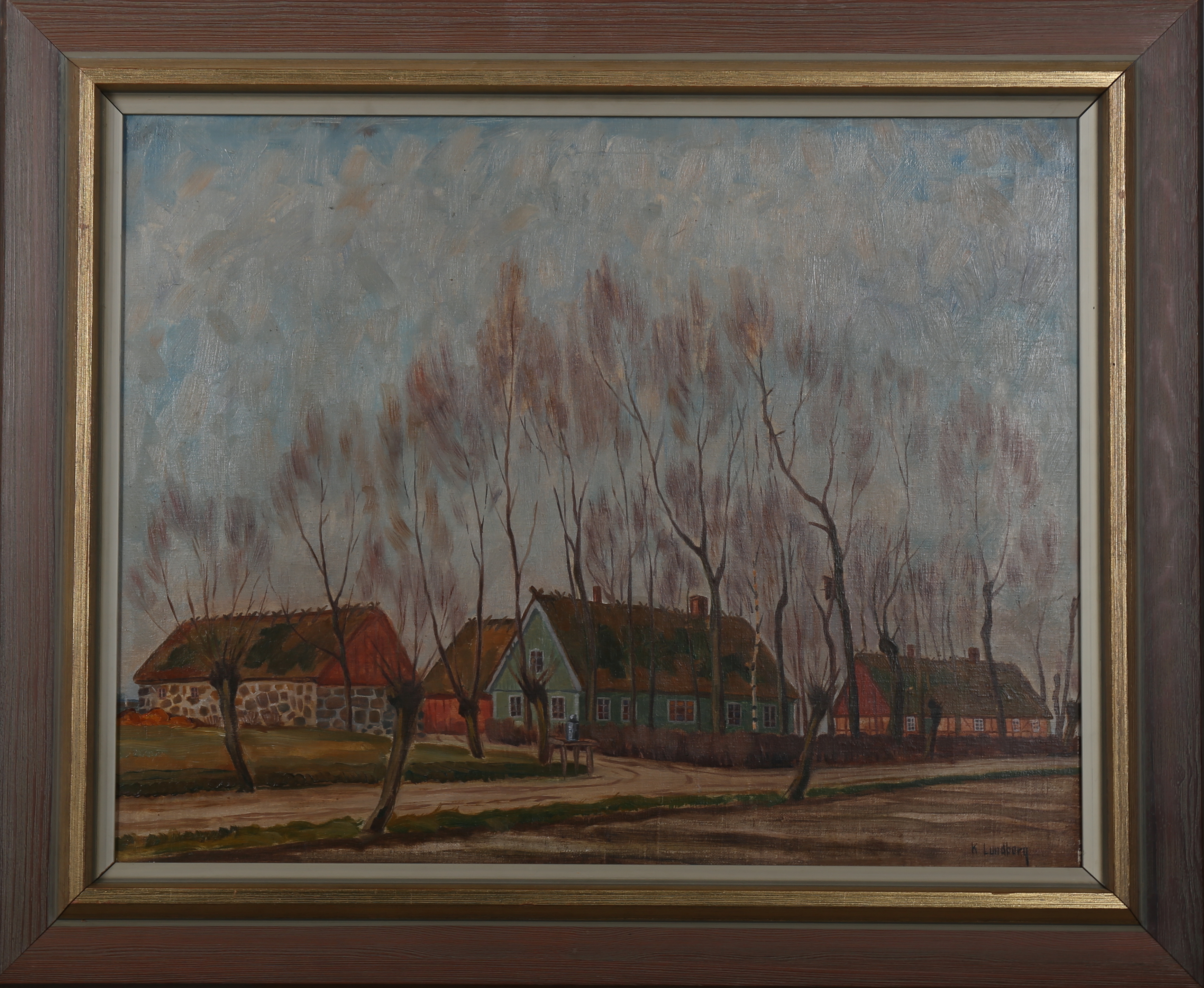 Images for 304247. KARL LUNDBORG. Farms, oil on canvas, signed K ...