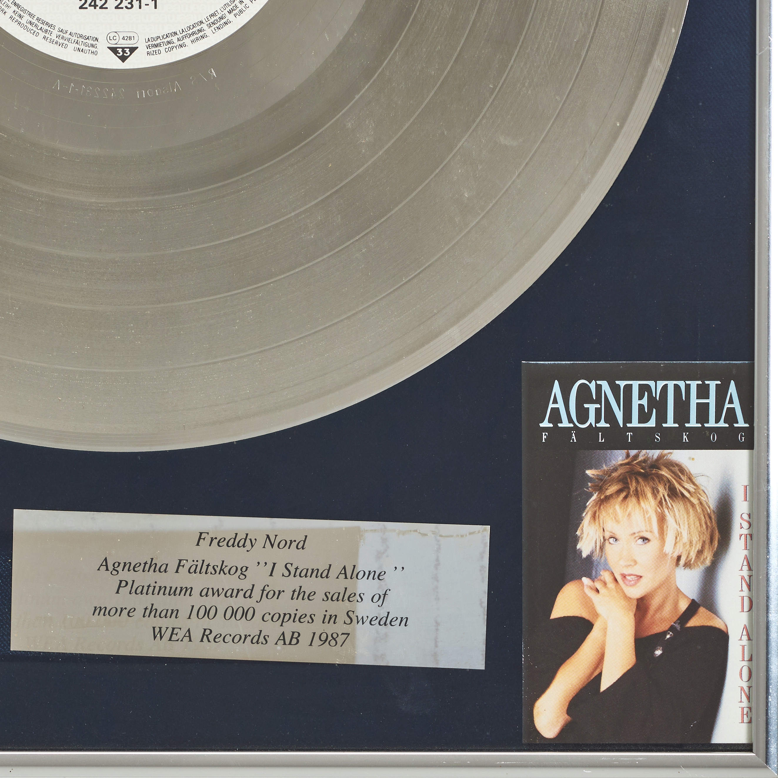 Billeder til 3085450. AGNETHA FÄLTSKOG, „Jeg står alene“, 1987 ...