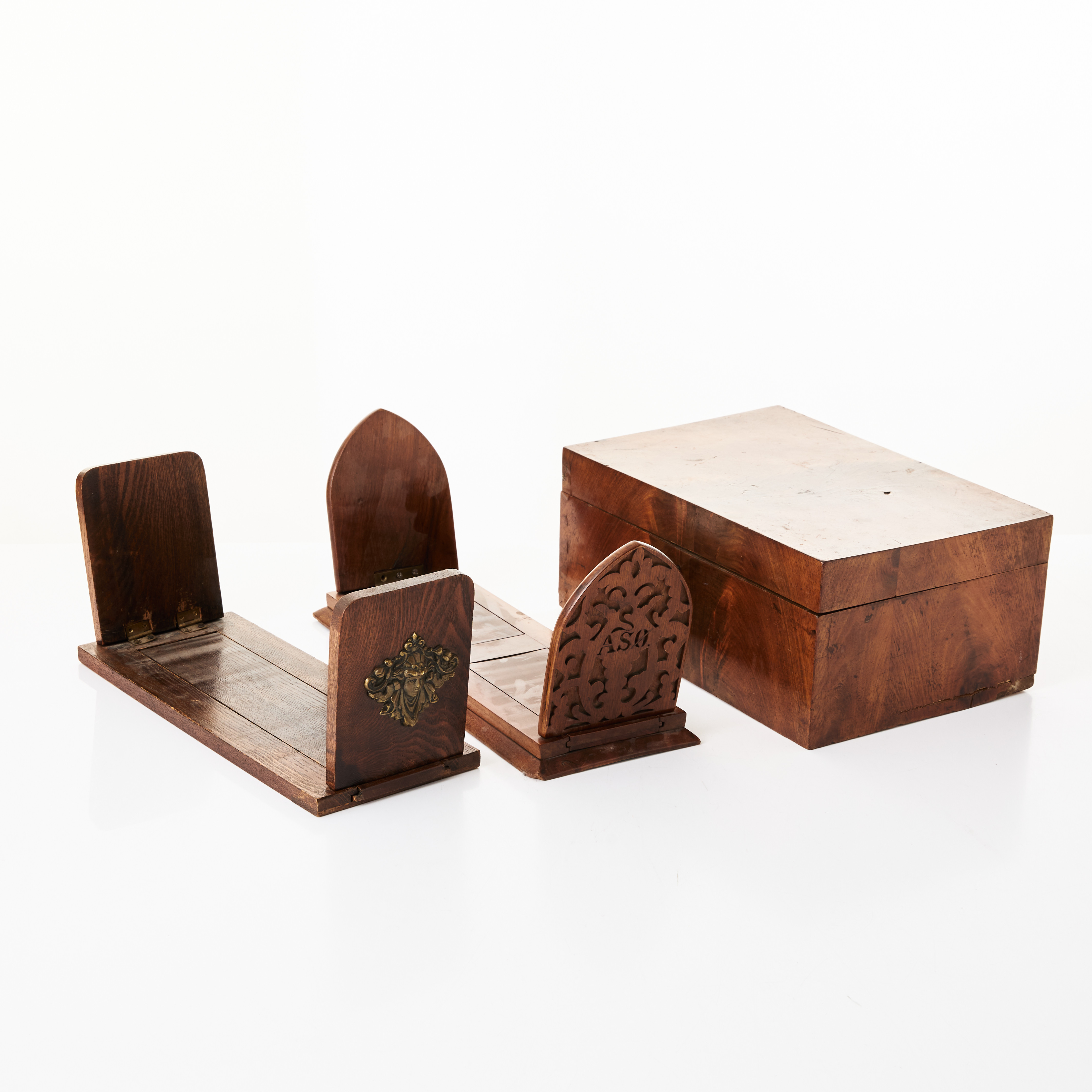 Bilder zu 3090885. BOKSTALL, 2-tlg., um 1900, Eiche/Nussbaum, einmal ...