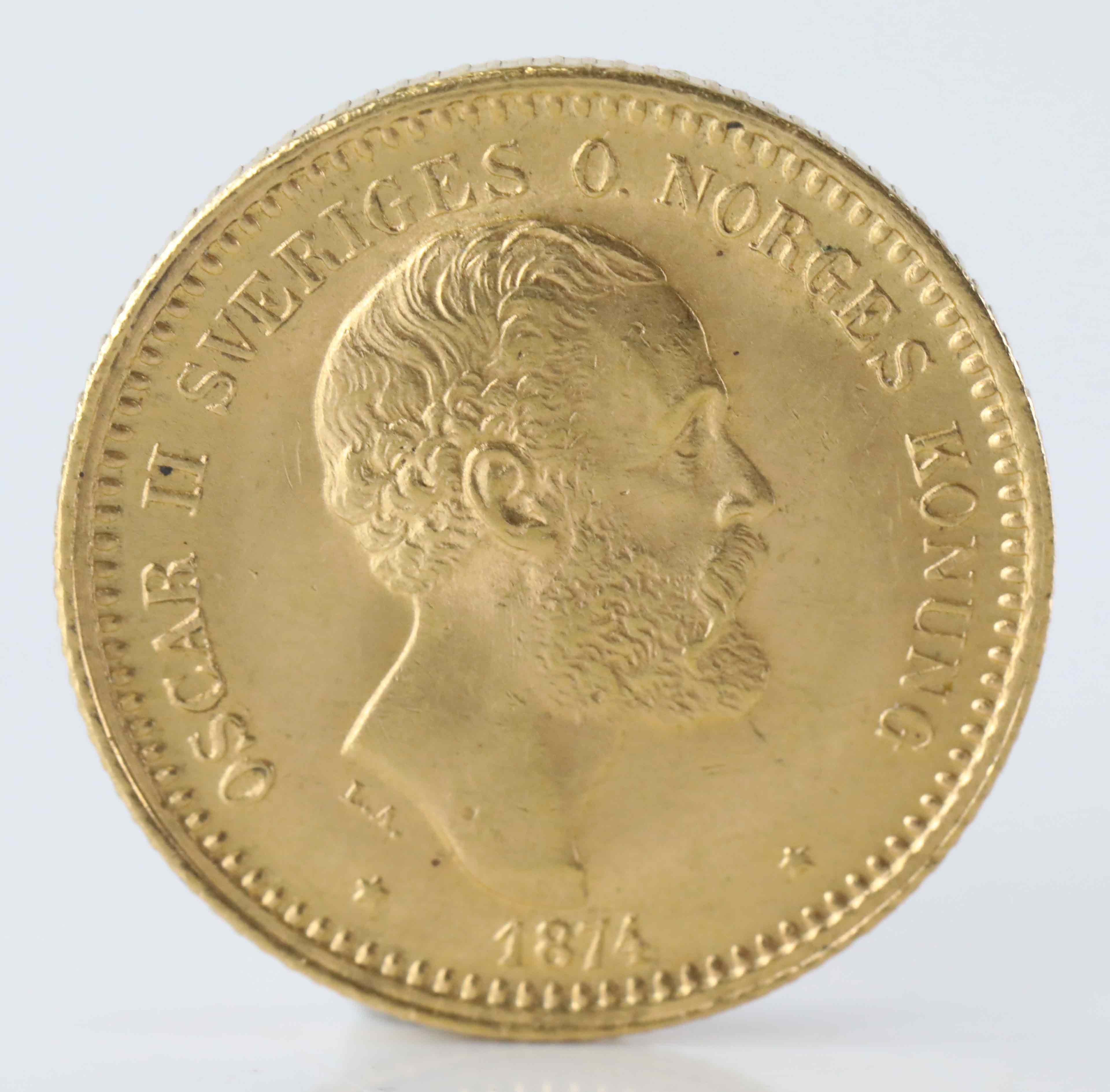 Images for 3110279. A 10 kronor coin, gold, Oscar II, King of Sweden ...