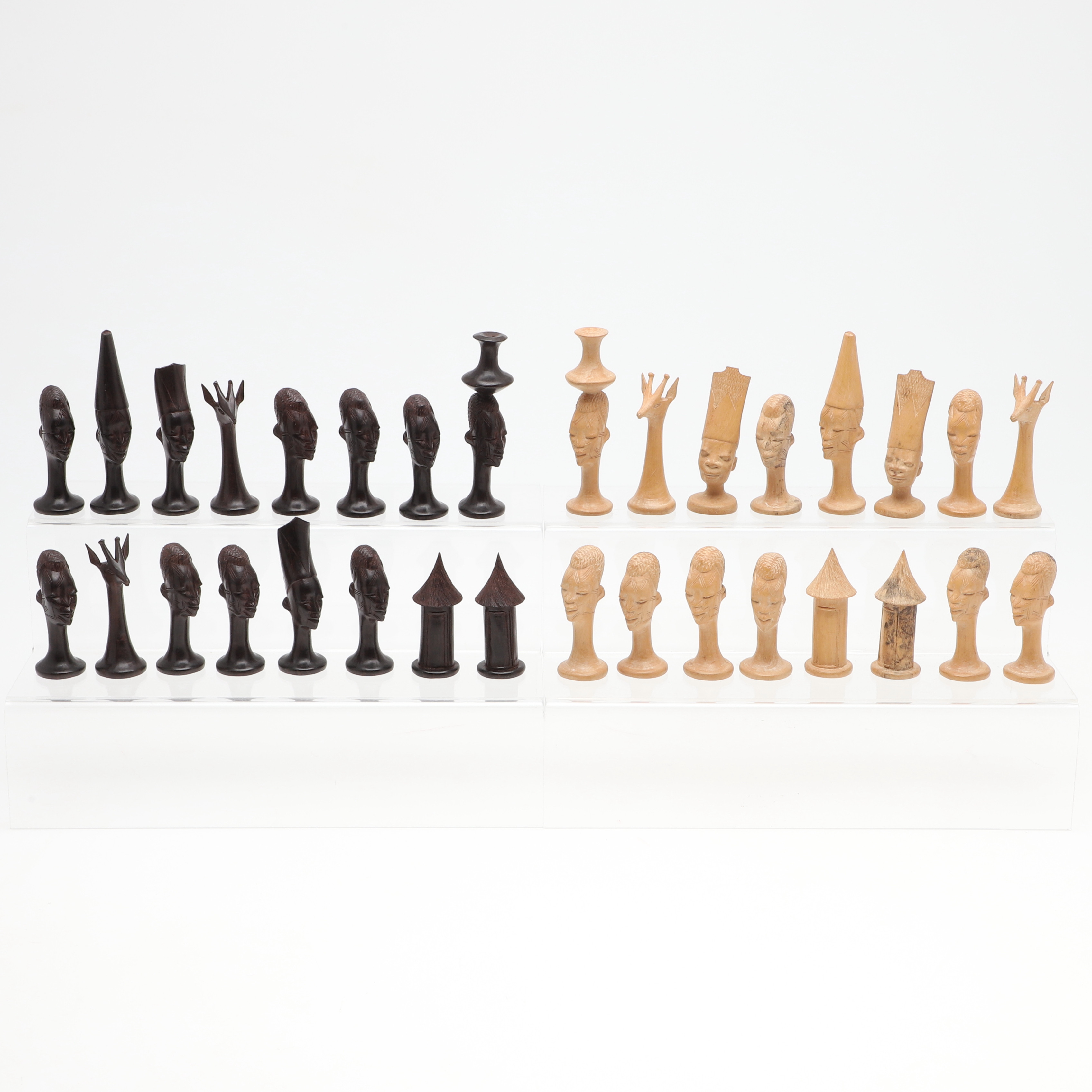 Images for 3113603. TRIBAL INTEREST - CARVED AFRICAN CHESS SET, MAKONDE ...