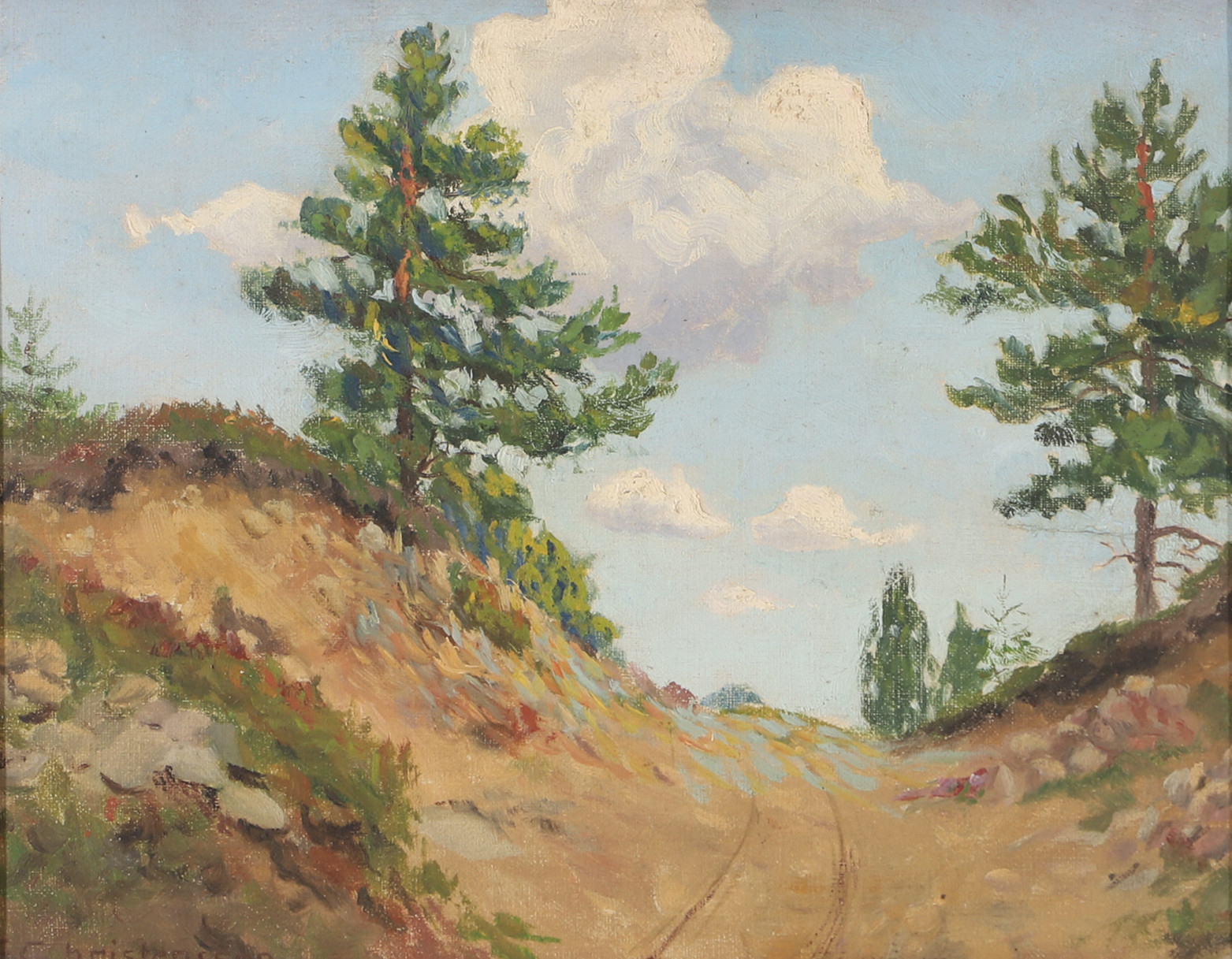 Images for 3125099. OIDENTIFIERAD KONSTNÄR. Landscape with trees, oil ...