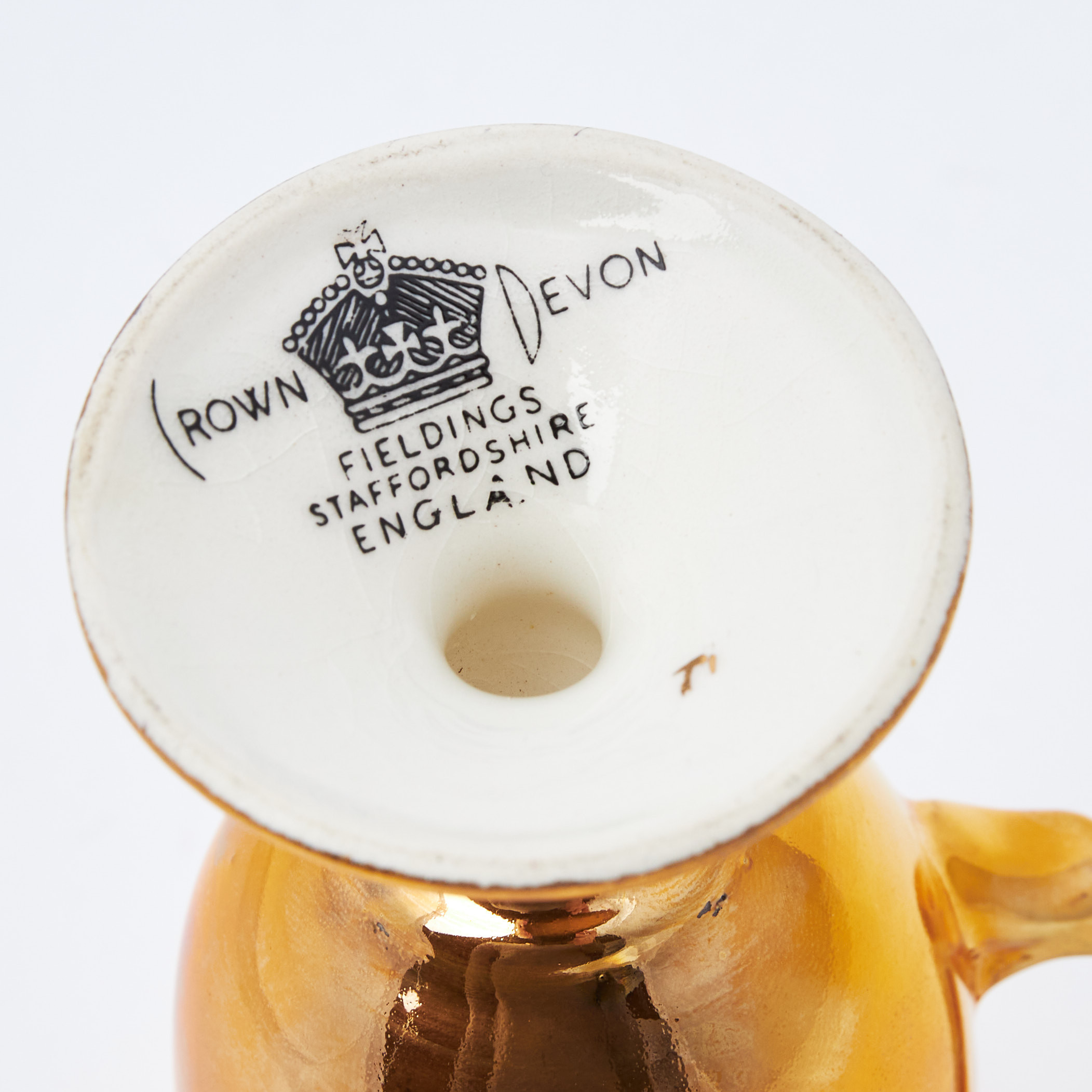 Images for 3143077. CUP ON FOOT with PLATTER, gilt, Crown Devon ...