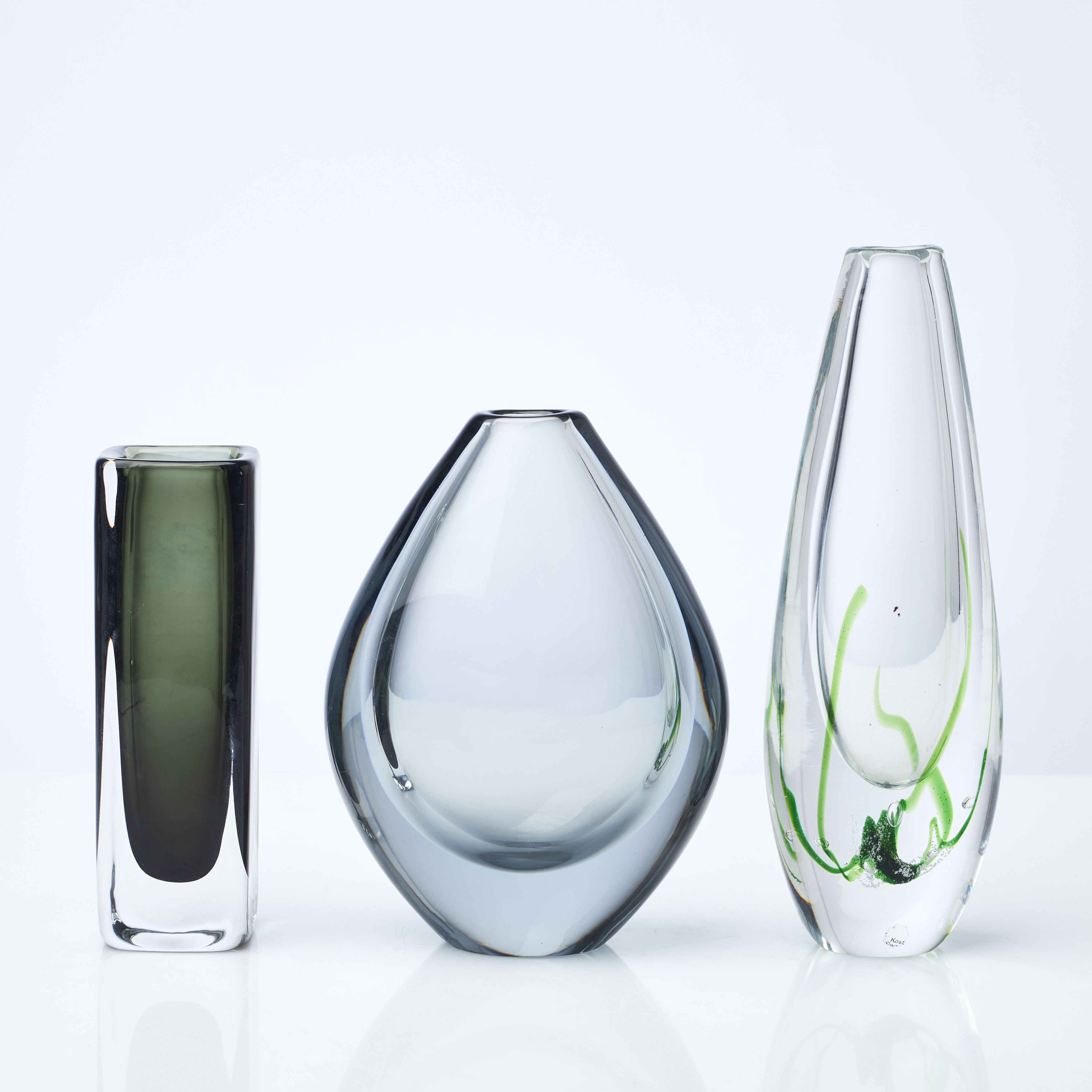 Images for 3147411. ORREFORS. Three vases, signed by Sven Palmqvist and ...