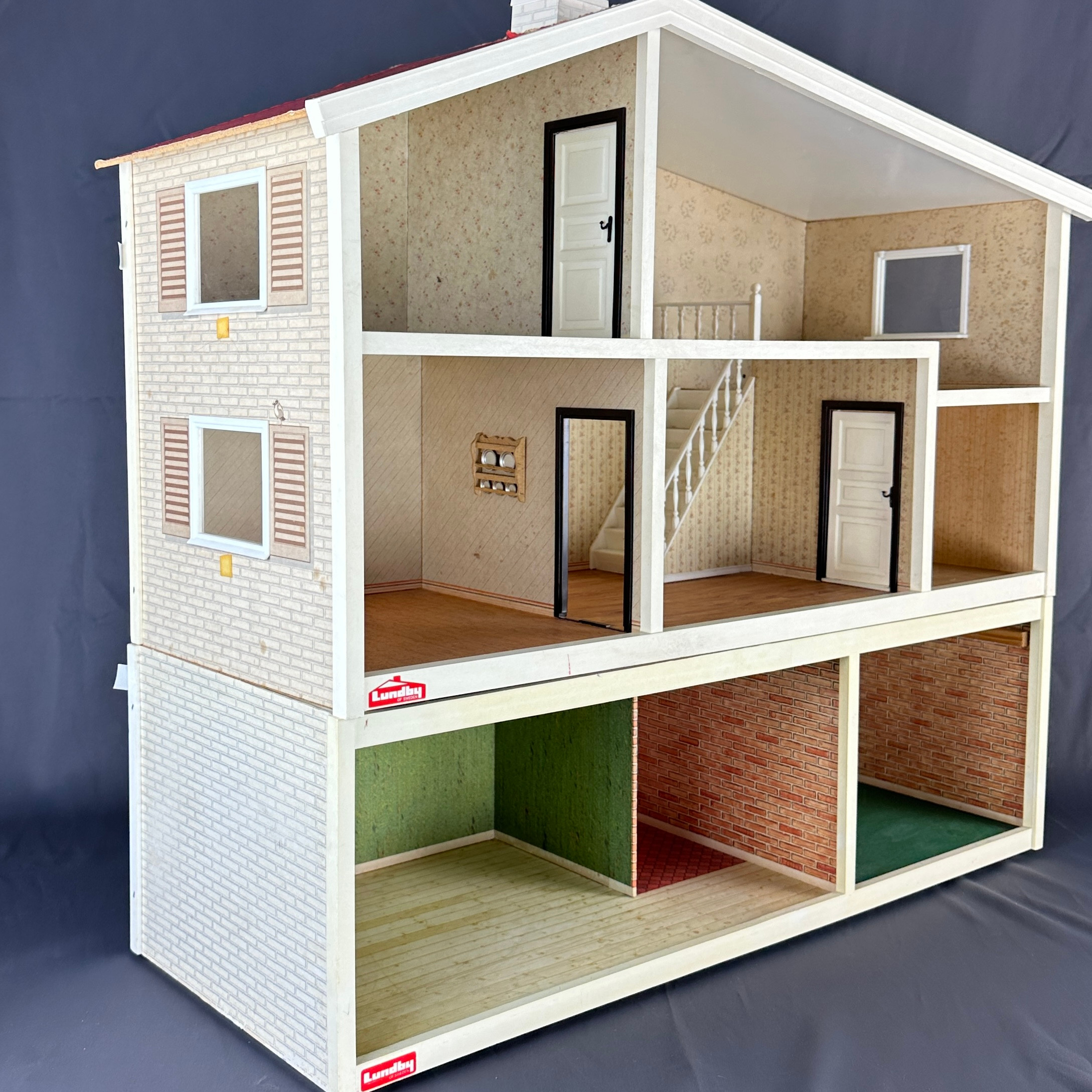 Images for 3150418. DOLL CABINET with car, furniture and dolls, 3 ...