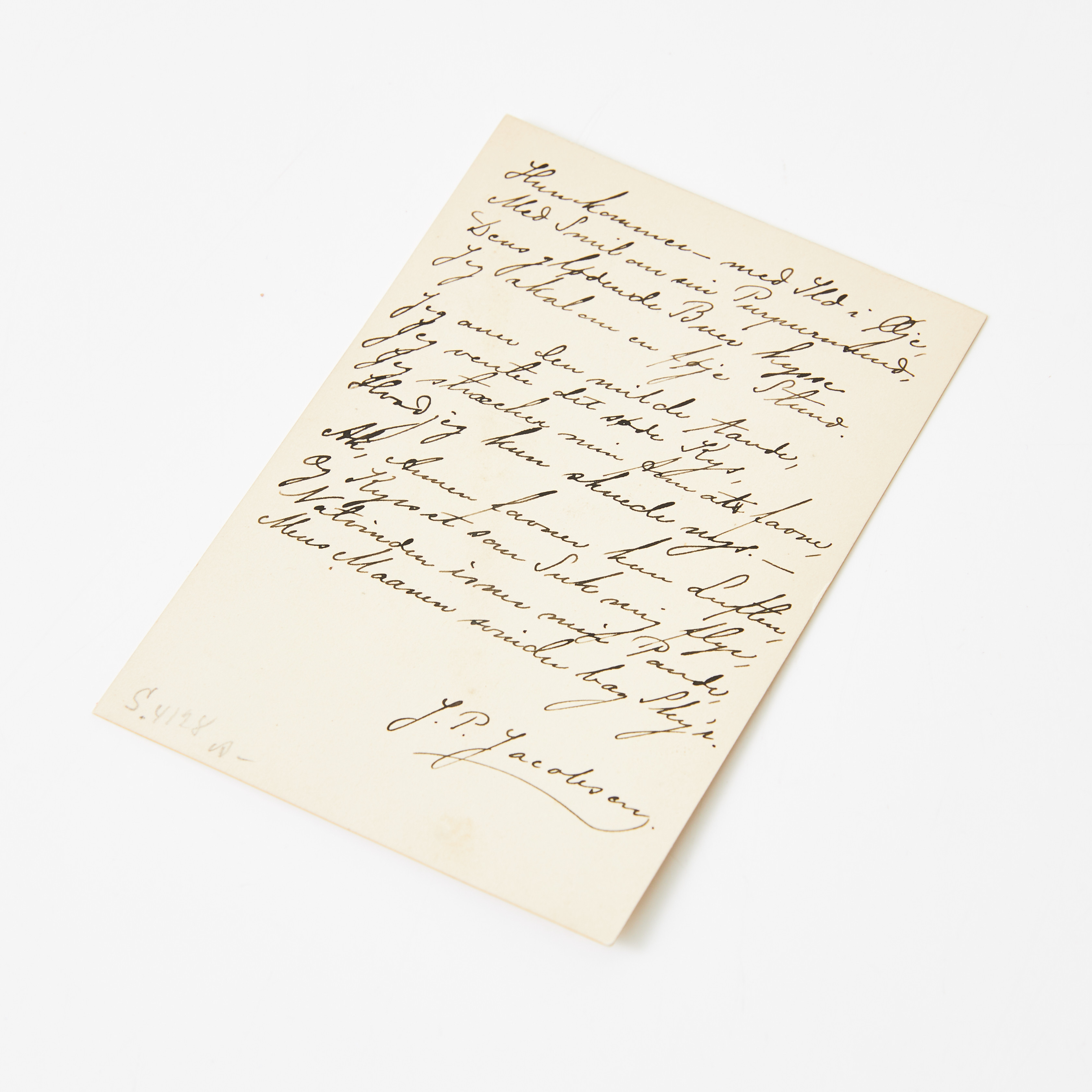 Images for 3157220. JENS PEDER JACOBSEN, handwritten and signed poem ...