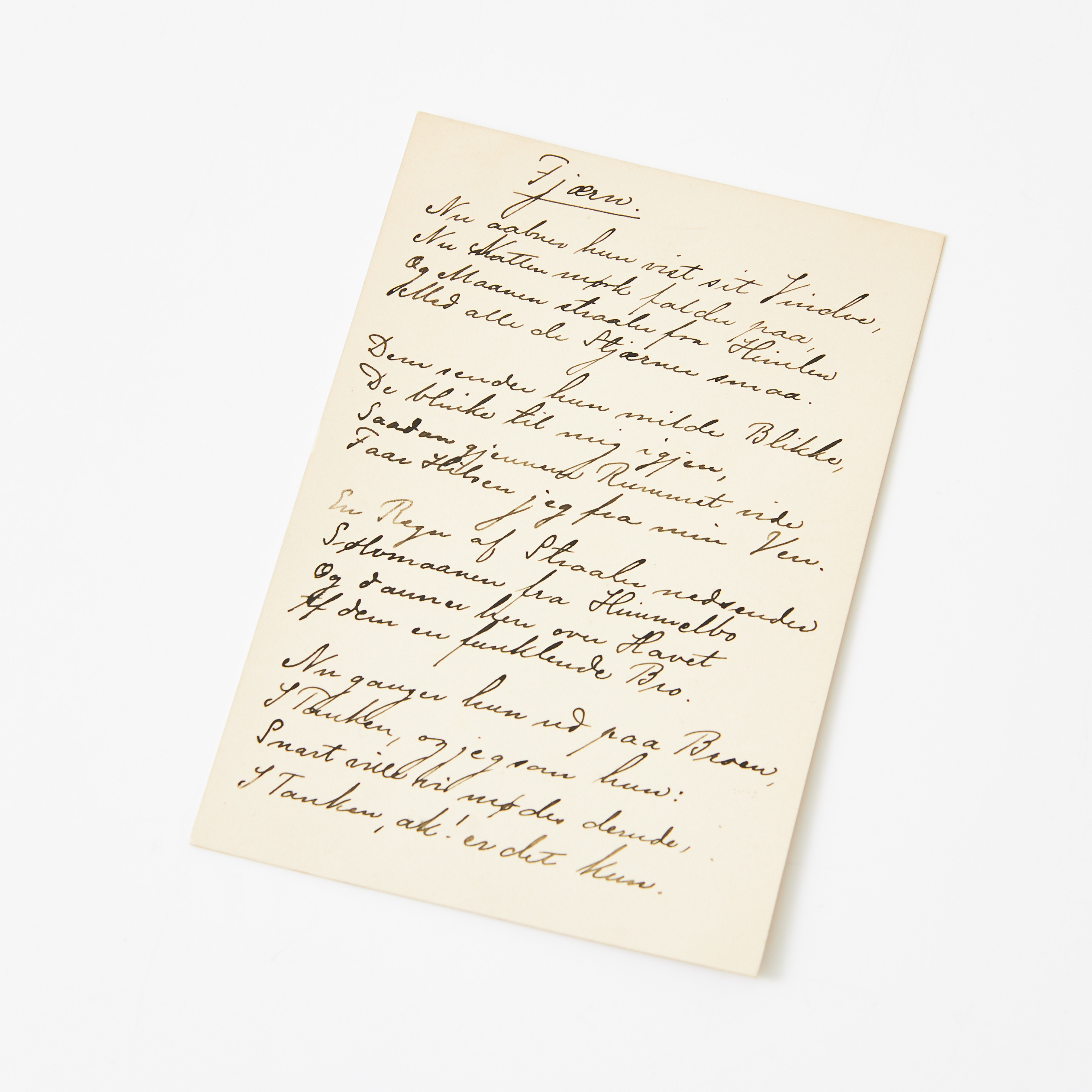 Images for 3157220. JENS PEDER JACOBSEN, handwritten and signed poem ...