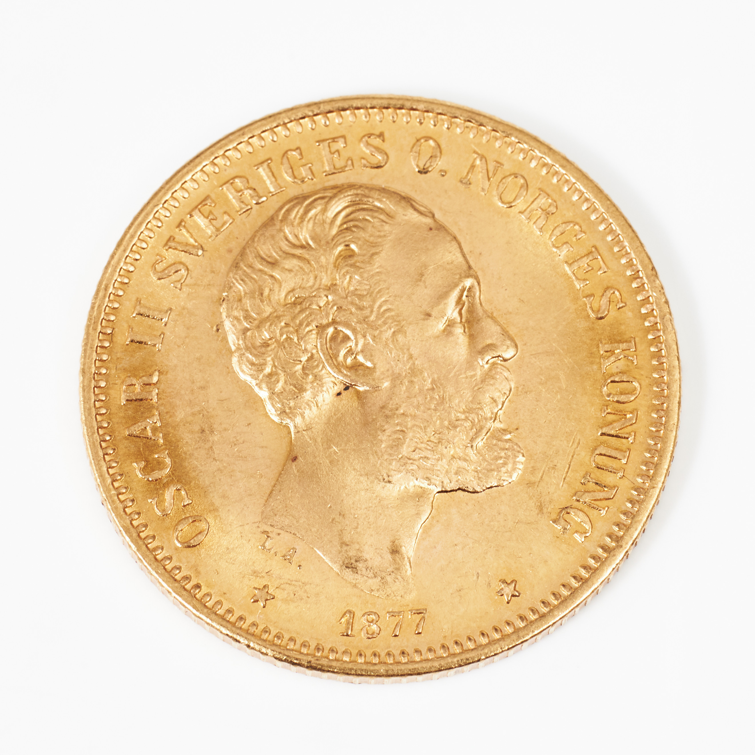 Images for 3175715. A 21.6k gold coin, SEK 20, Oscar II, King of Sweden ...