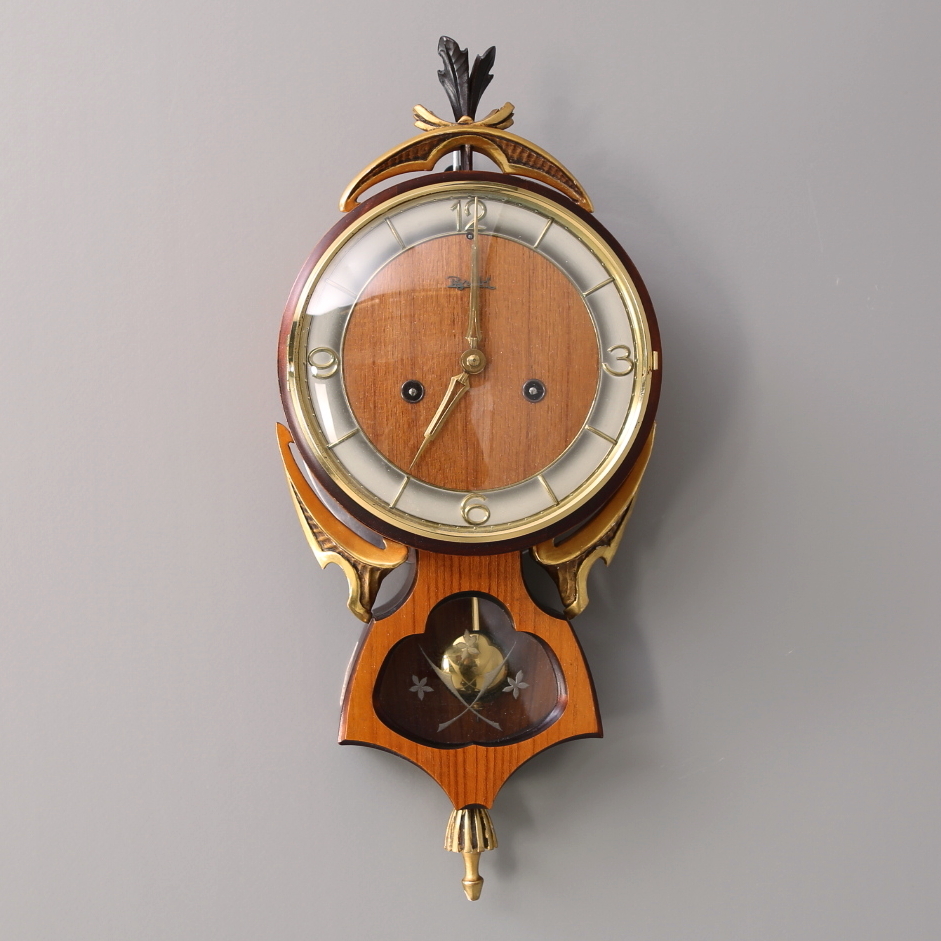 Images for 320204. WALL CLOCK 2 pcs, Junghans, Brobi, wooden case with ...