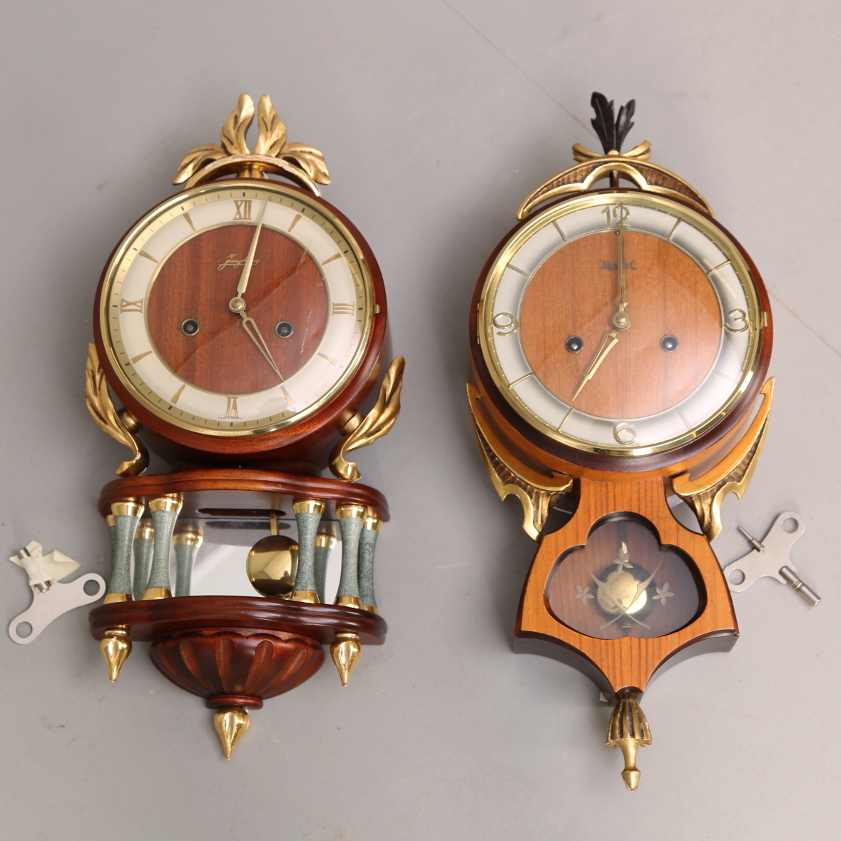 Images for 320204. WALL CLOCK 2 pcs, Junghans, Brobi, wooden case with ...