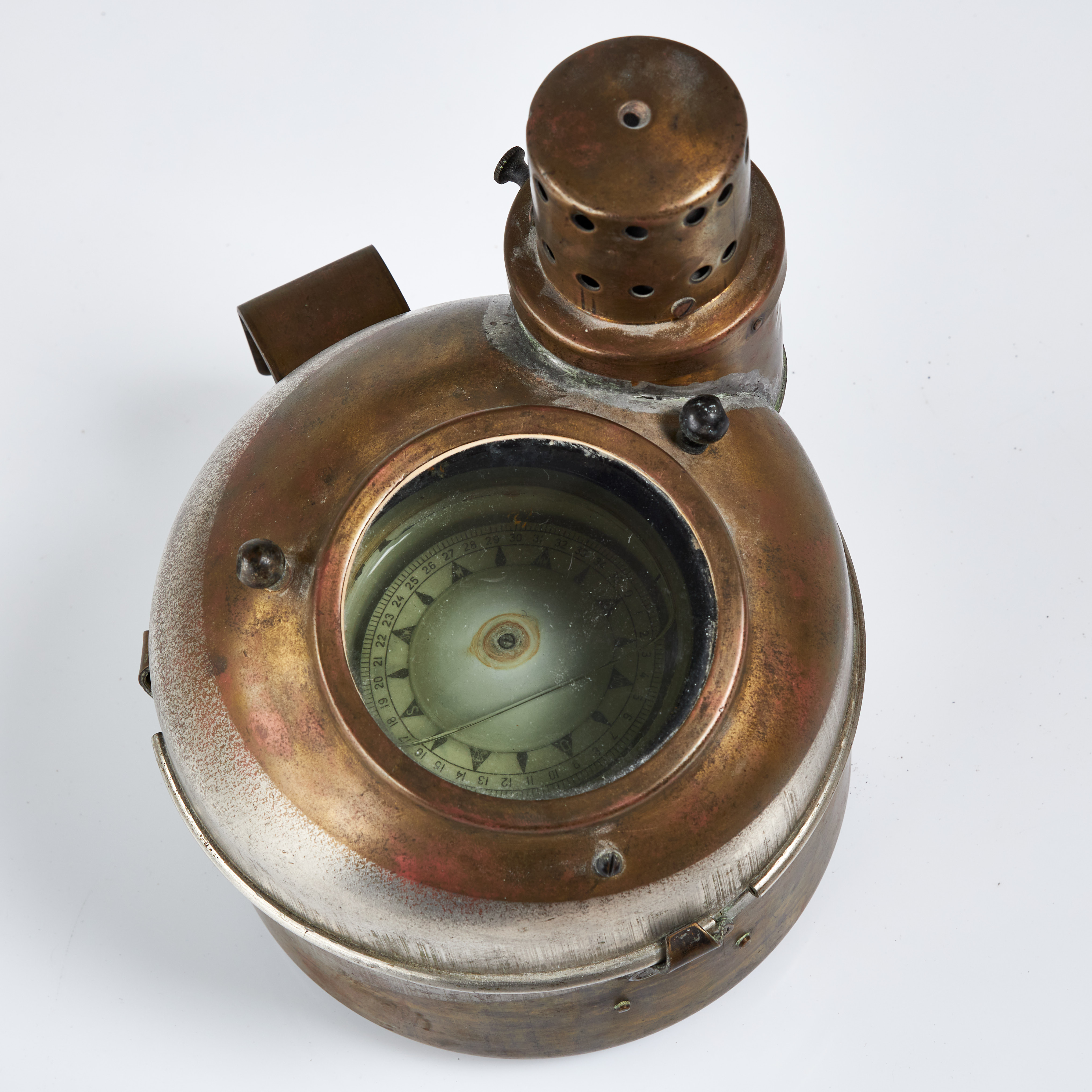 3214360. VENEKOMPASSI, märkäkompassi, valaistuksella, messinkiä ...