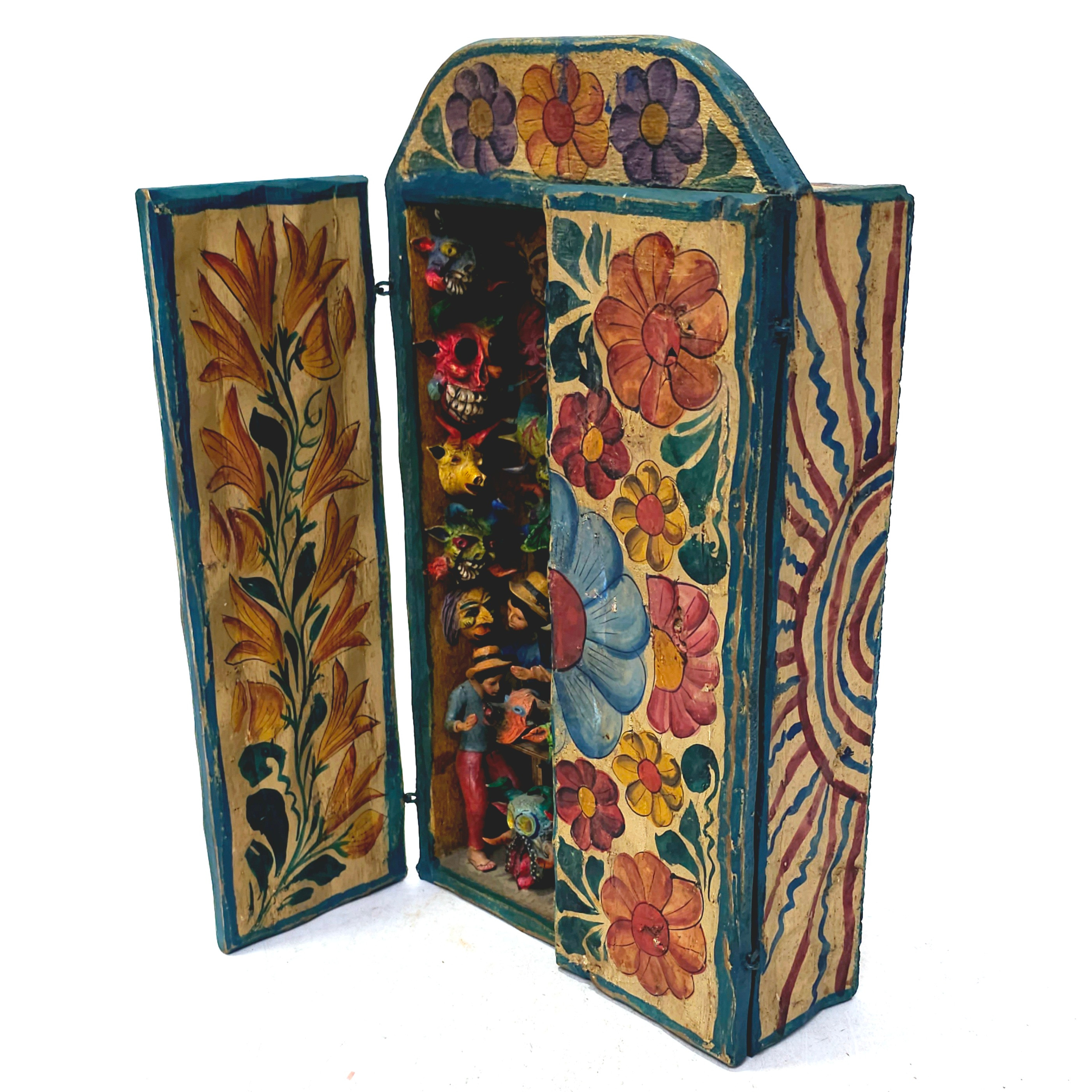 Images for 3215942. AYACUCHO ALTARPIECE WITH MASKS IN CARVED WOOD ...