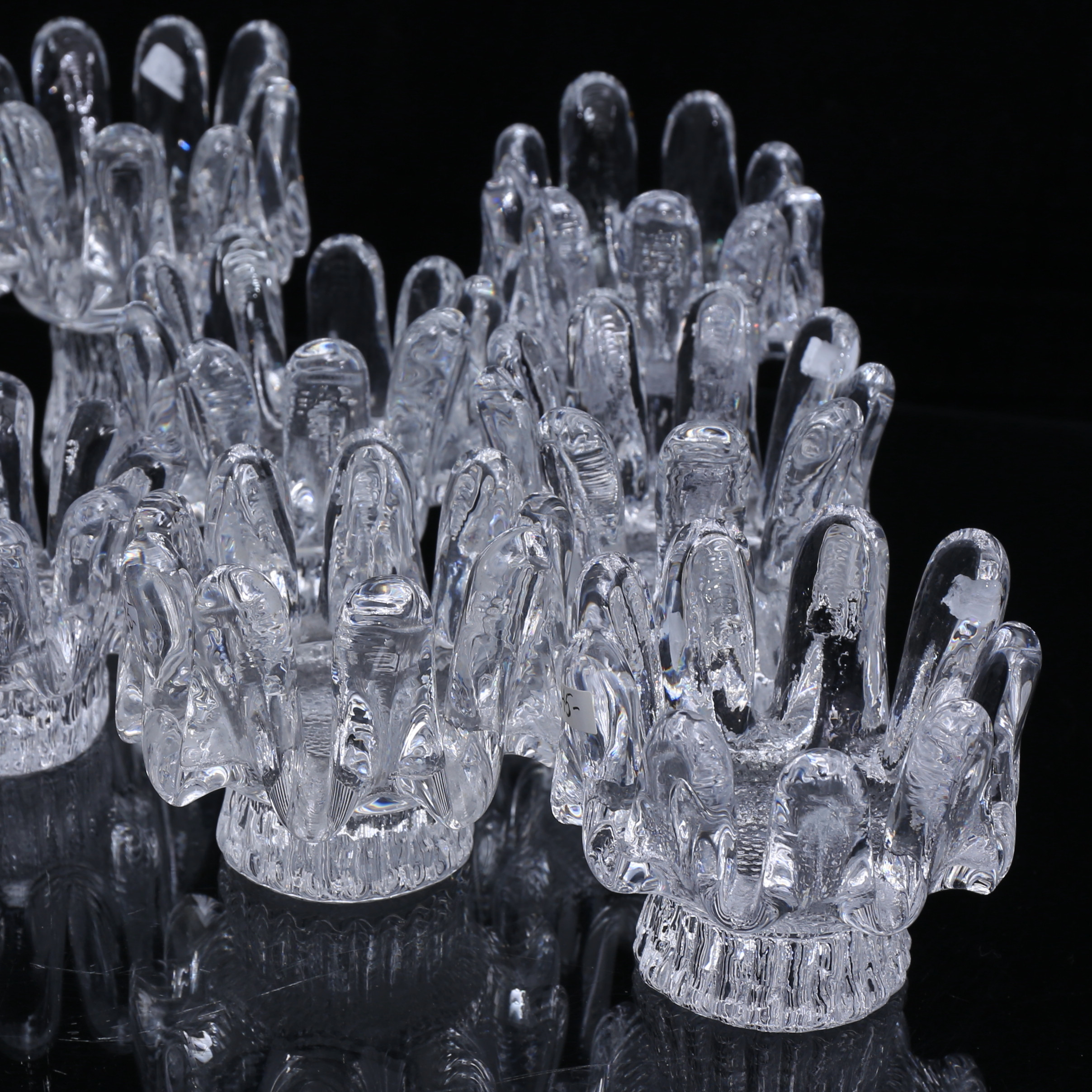 GÖRAN WÄRFF. "Sunflower", solros, 10 delar, ljusstakar, glas, Kosta ...