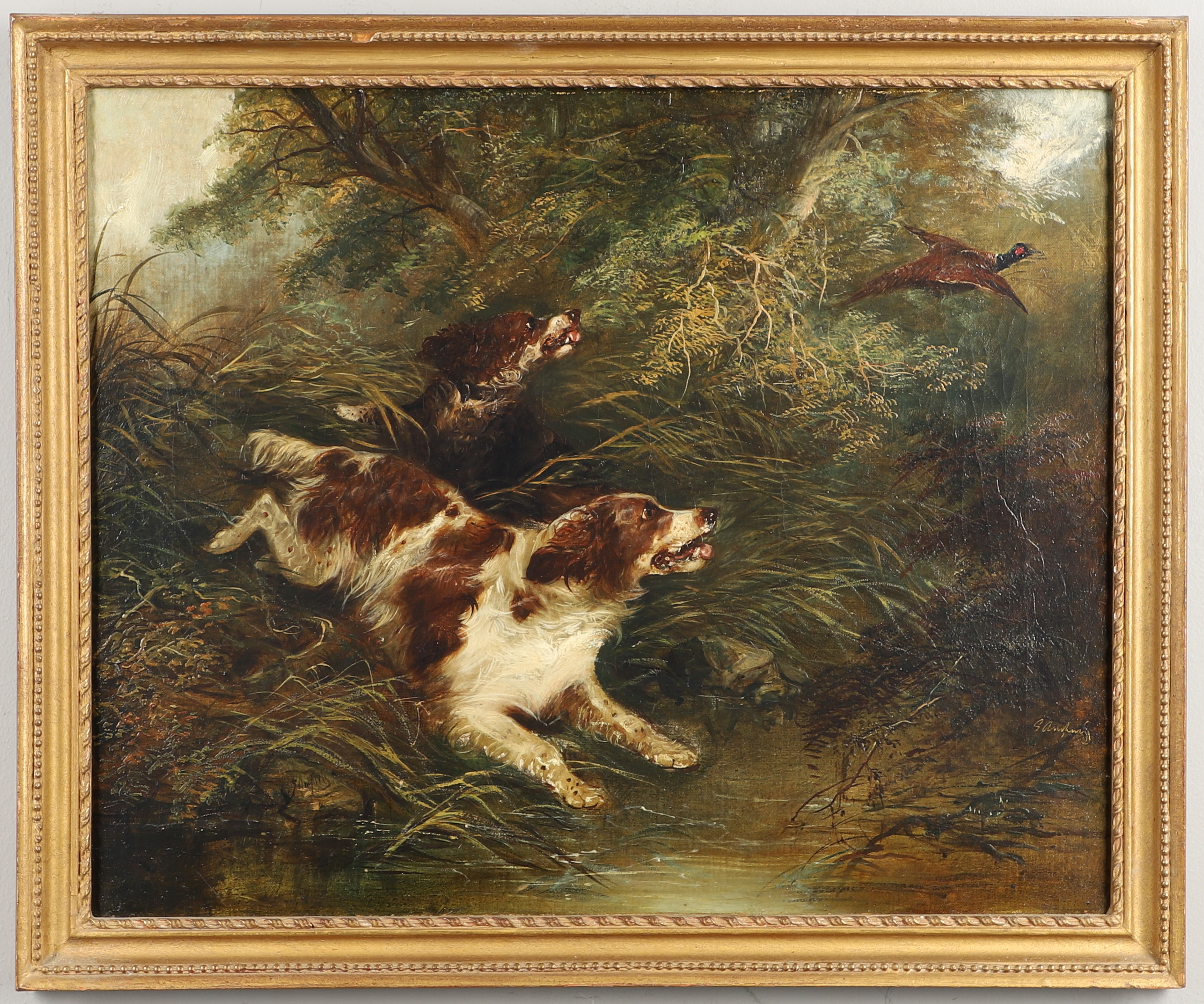 GEORGE ARMFIELD (1808-1893). SPANIELS FLUSHING PHEASANT. Art ...