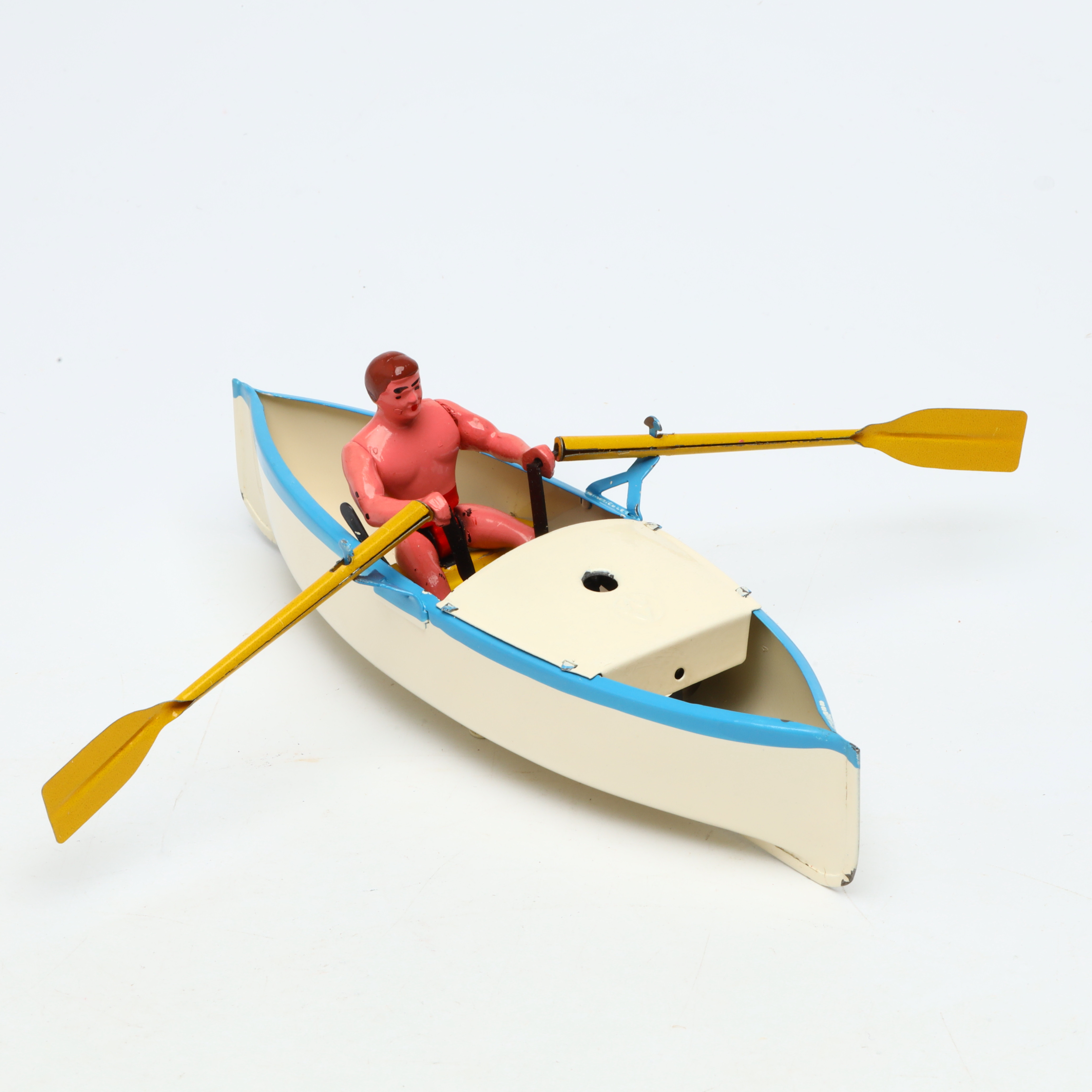 SOVIET rowing boat, man as rudder, clockwork, original carton. Toys ...