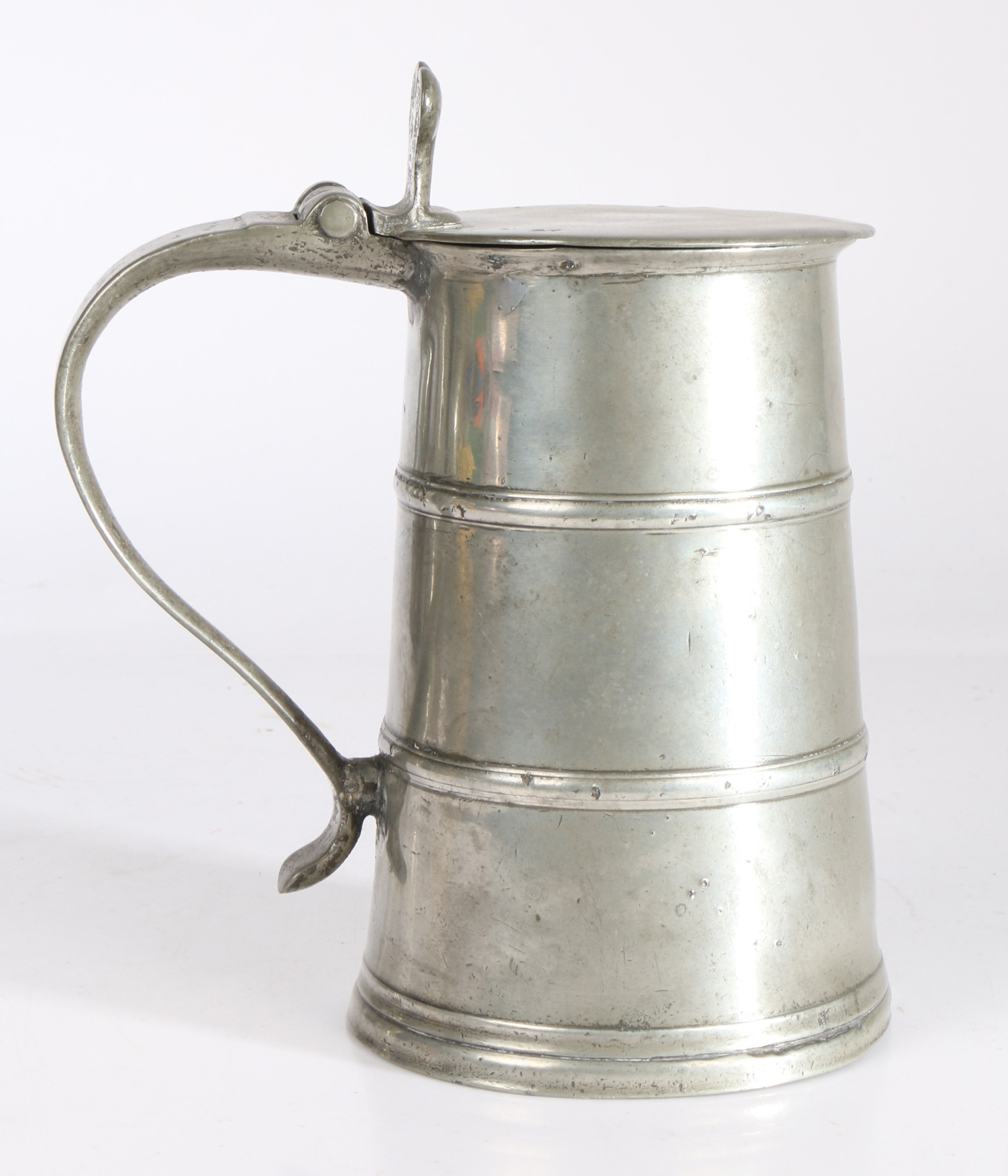 Images for 3263589. A RARE 18TH CENTURY PEWTER OEAS QUART FLAT-LIDDED ...