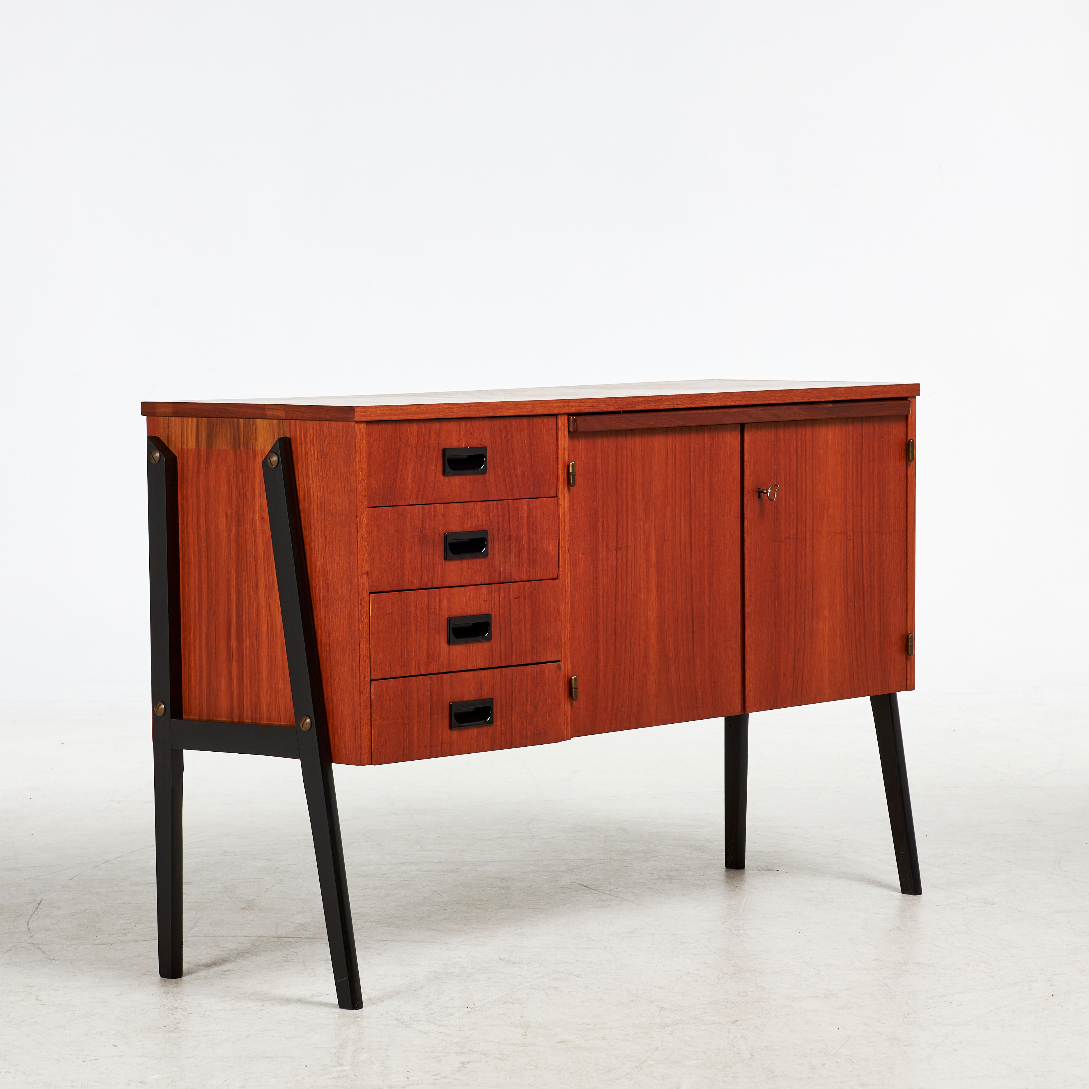 Images for 3264815. SIDEBOARD. Mid 20th century, teak veneer, black ...